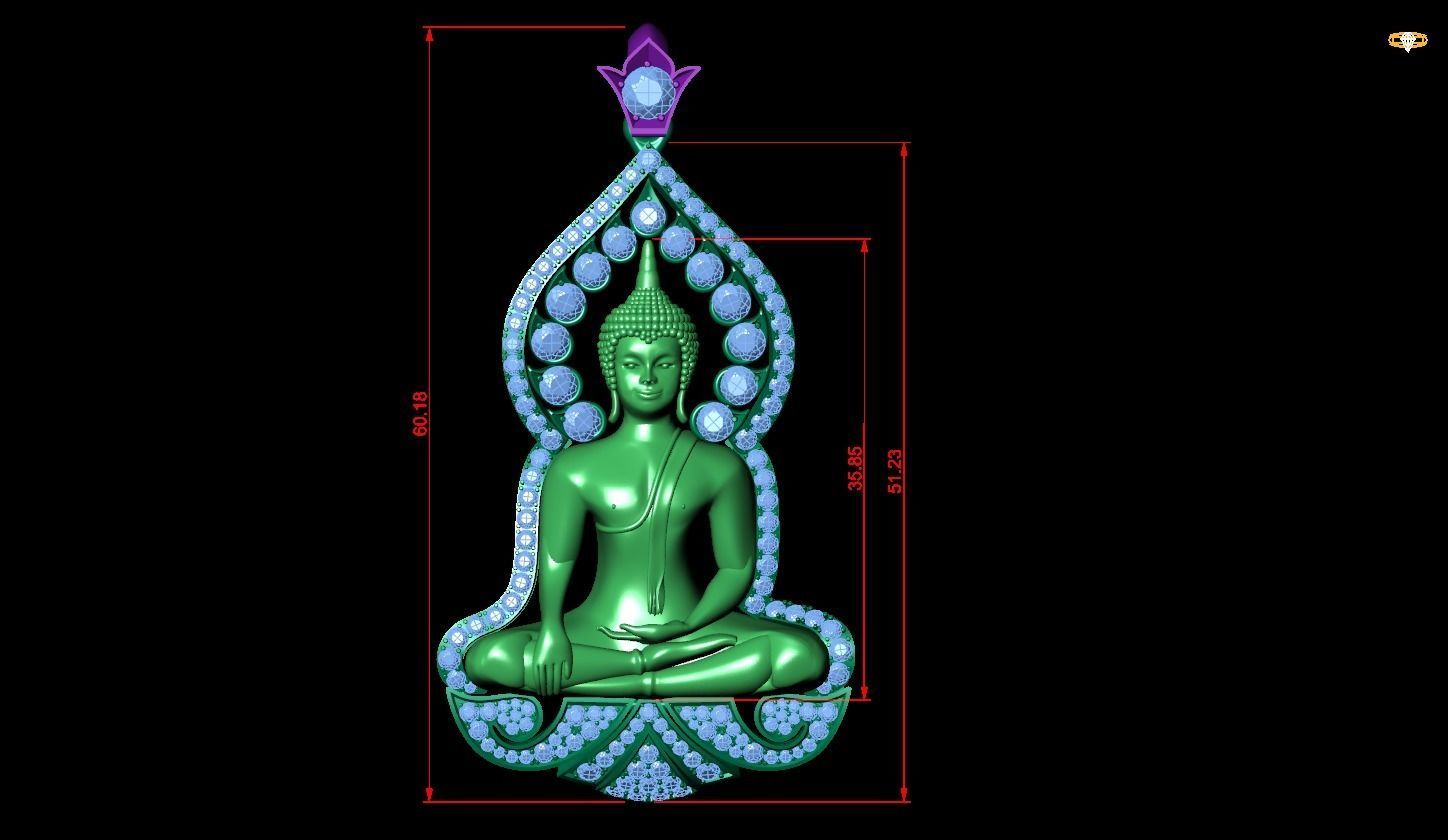 pendant Buddha 3D model 3D printable | CGTrader