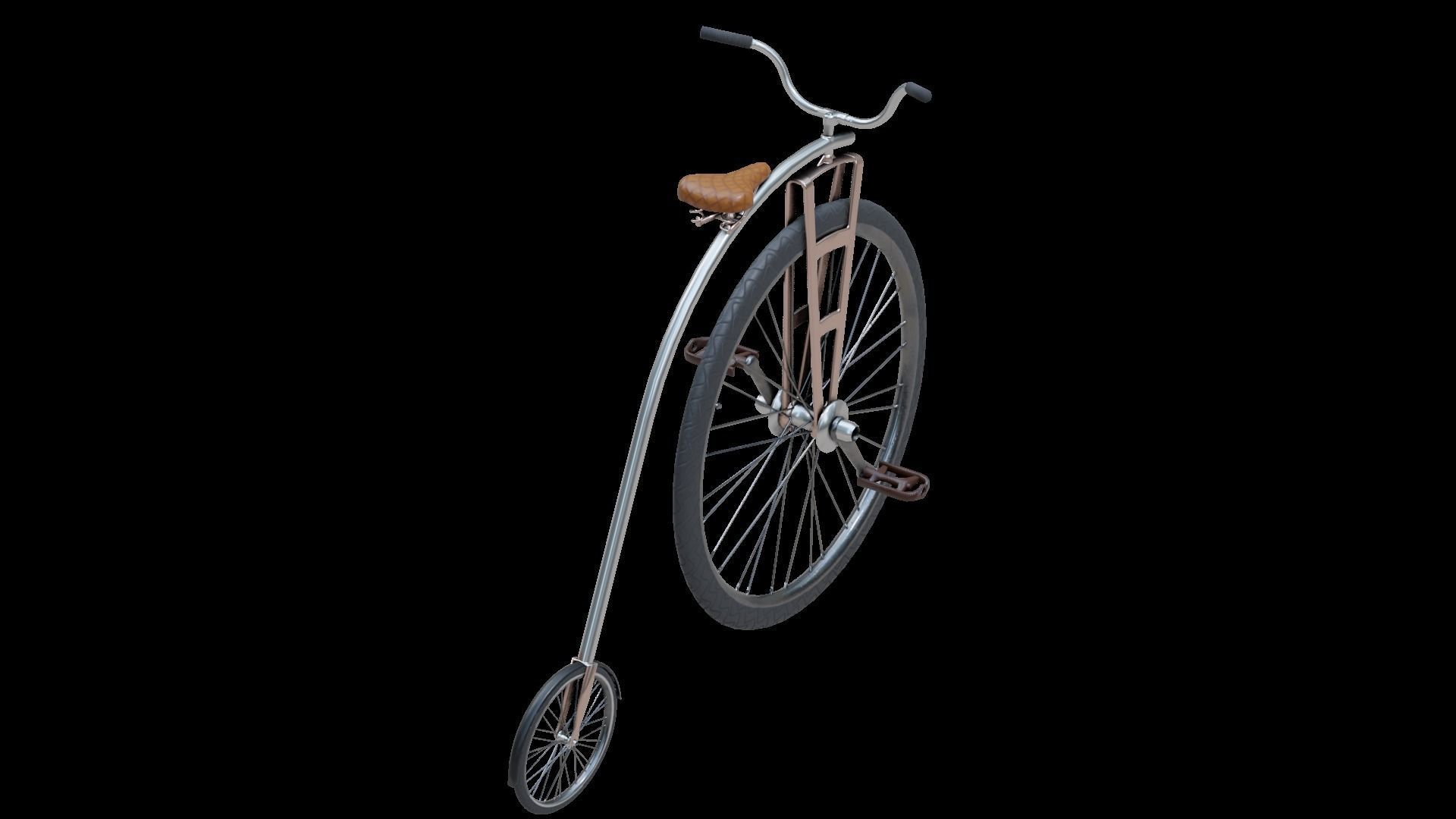 3D model Velocipede bicycle with wooden handle VR / AR / low-poly ...