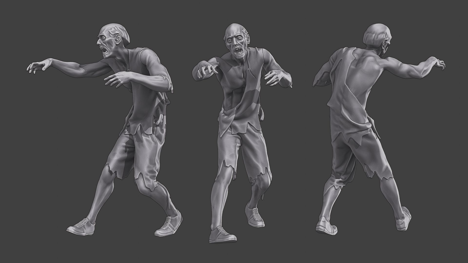 Casual Zombie CZ3 Pack 2 3D Model Collection | CGTrader