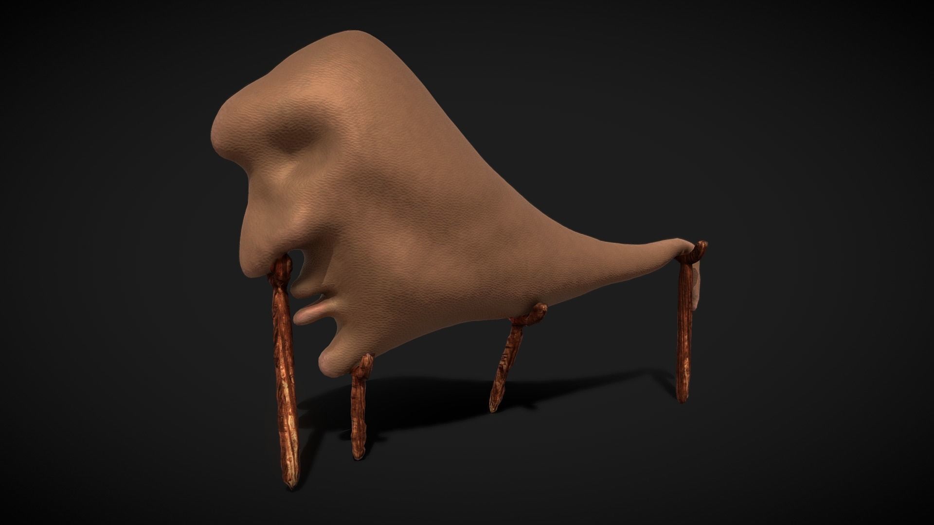 Salvador Dali Le sommeil Dream Surreal art 3D model | CGTrader