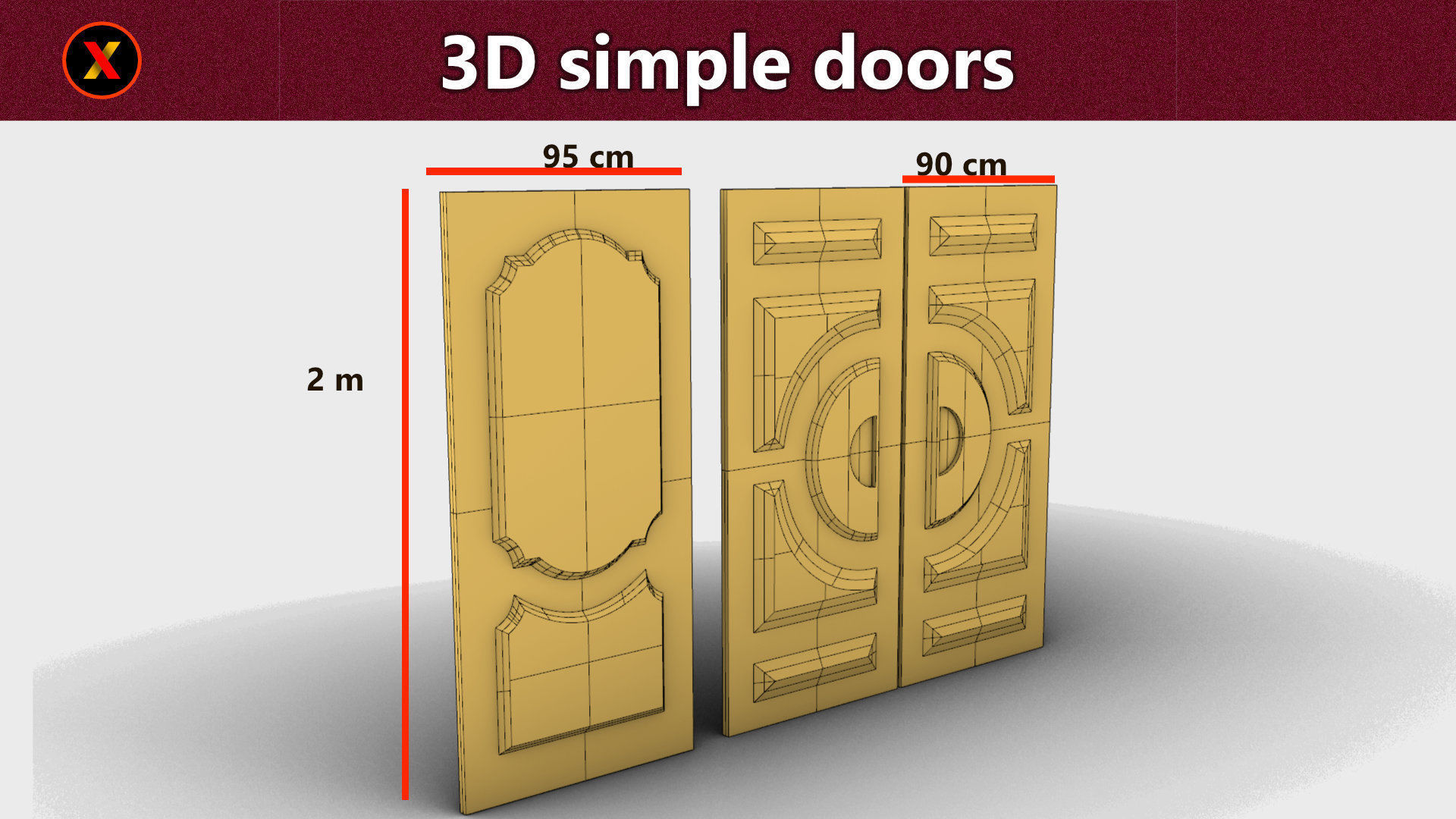 simple 3d doors free 3D model 3D printable | CGTrader