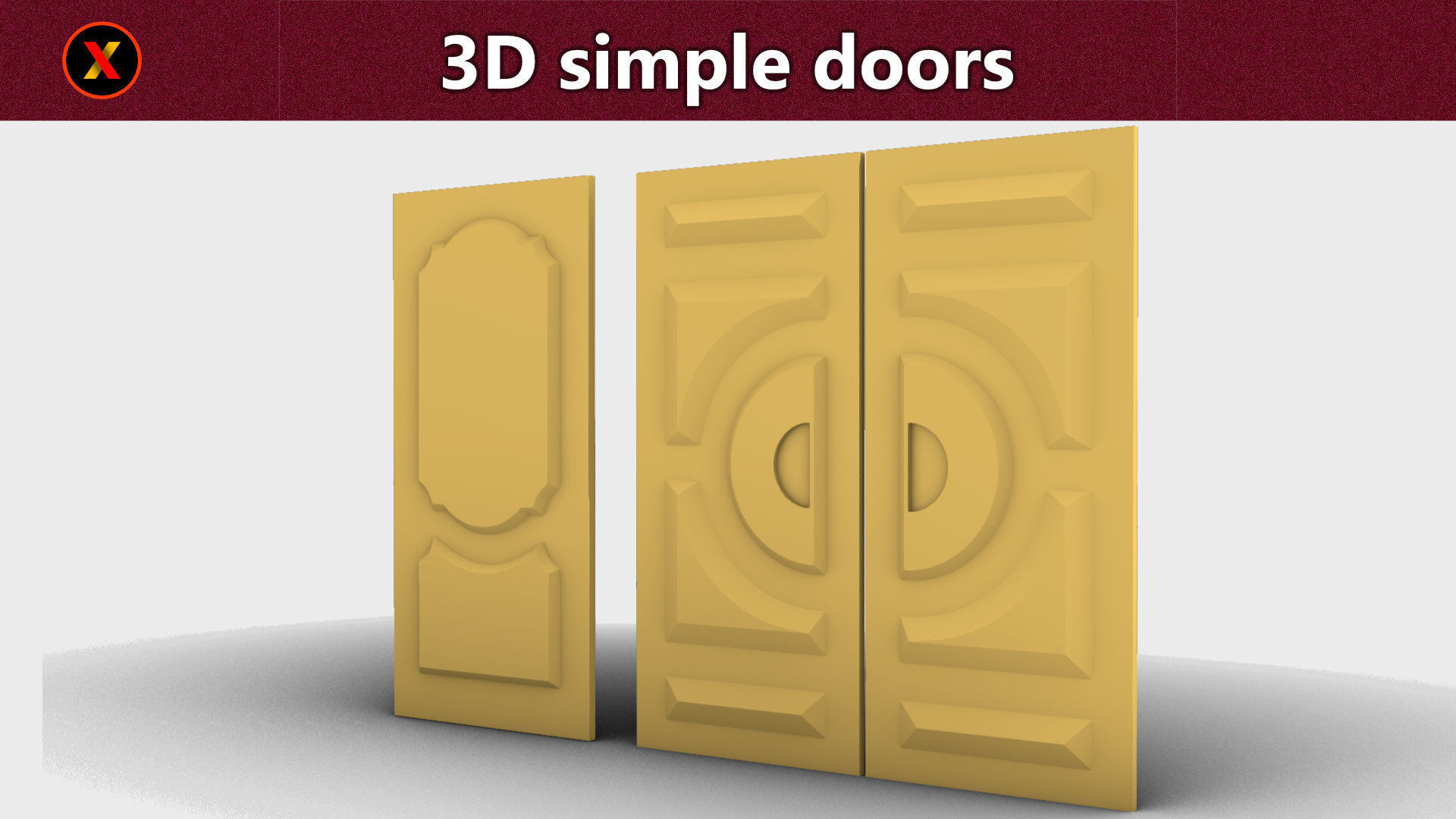 simple 3d doors free 3D model 3D printable | CGTrader