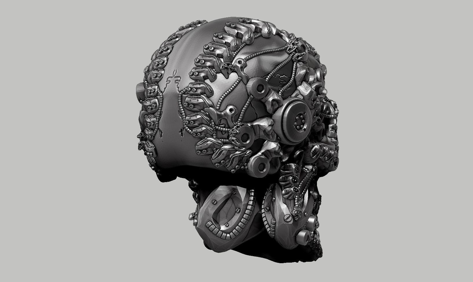 skull robot head a29 3D model 3D printable | CGTrader