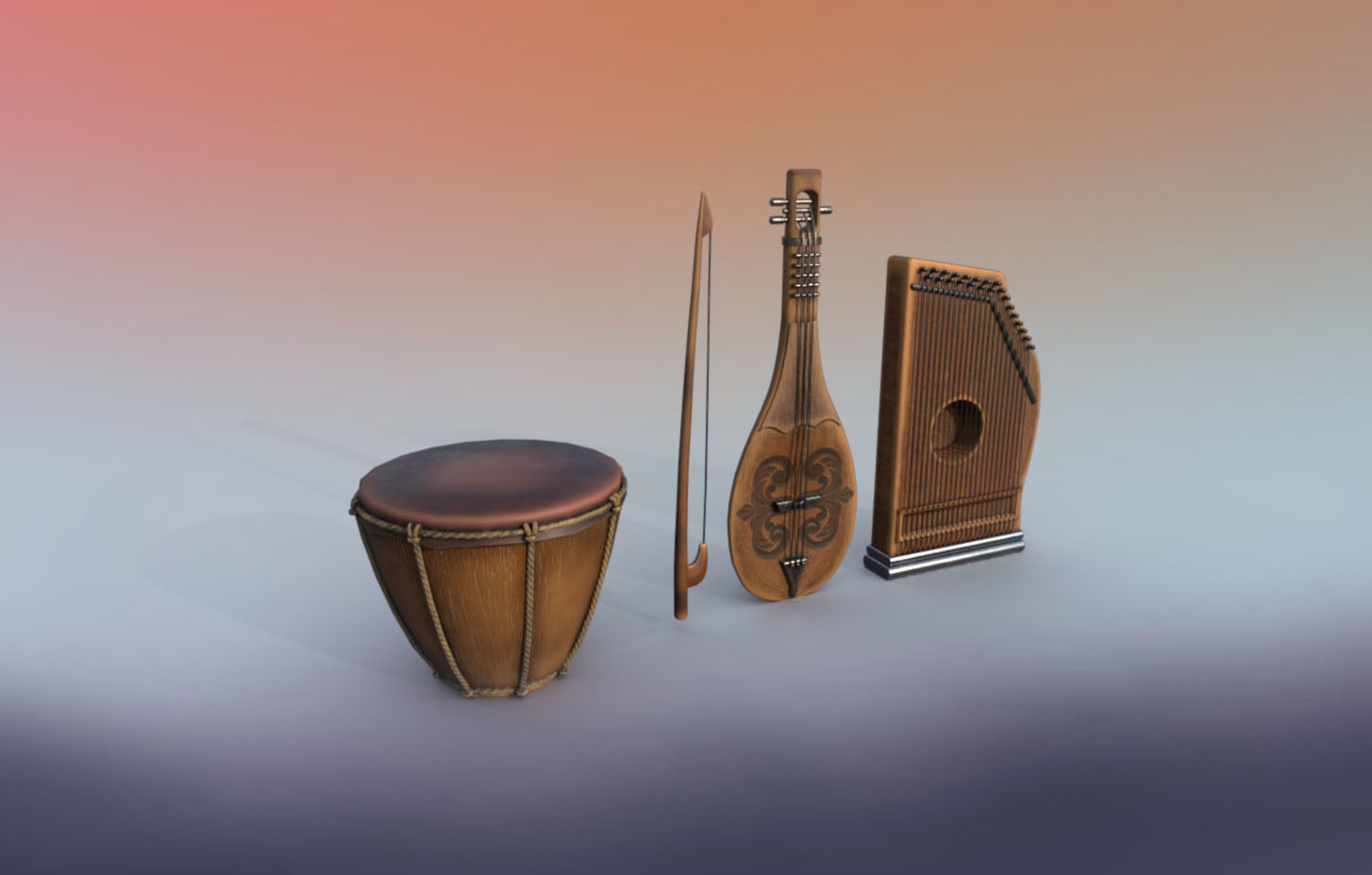 3D model Musical instruments PBR game ready 3D model VR / AR / low-poly ...