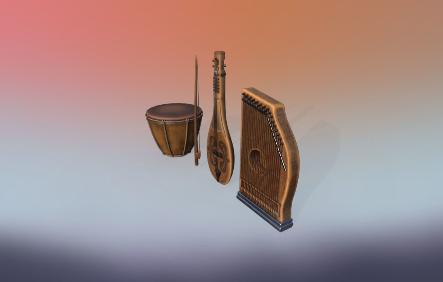 3D model Musical instruments PBR game ready 3D model VR / AR / low-poly ...