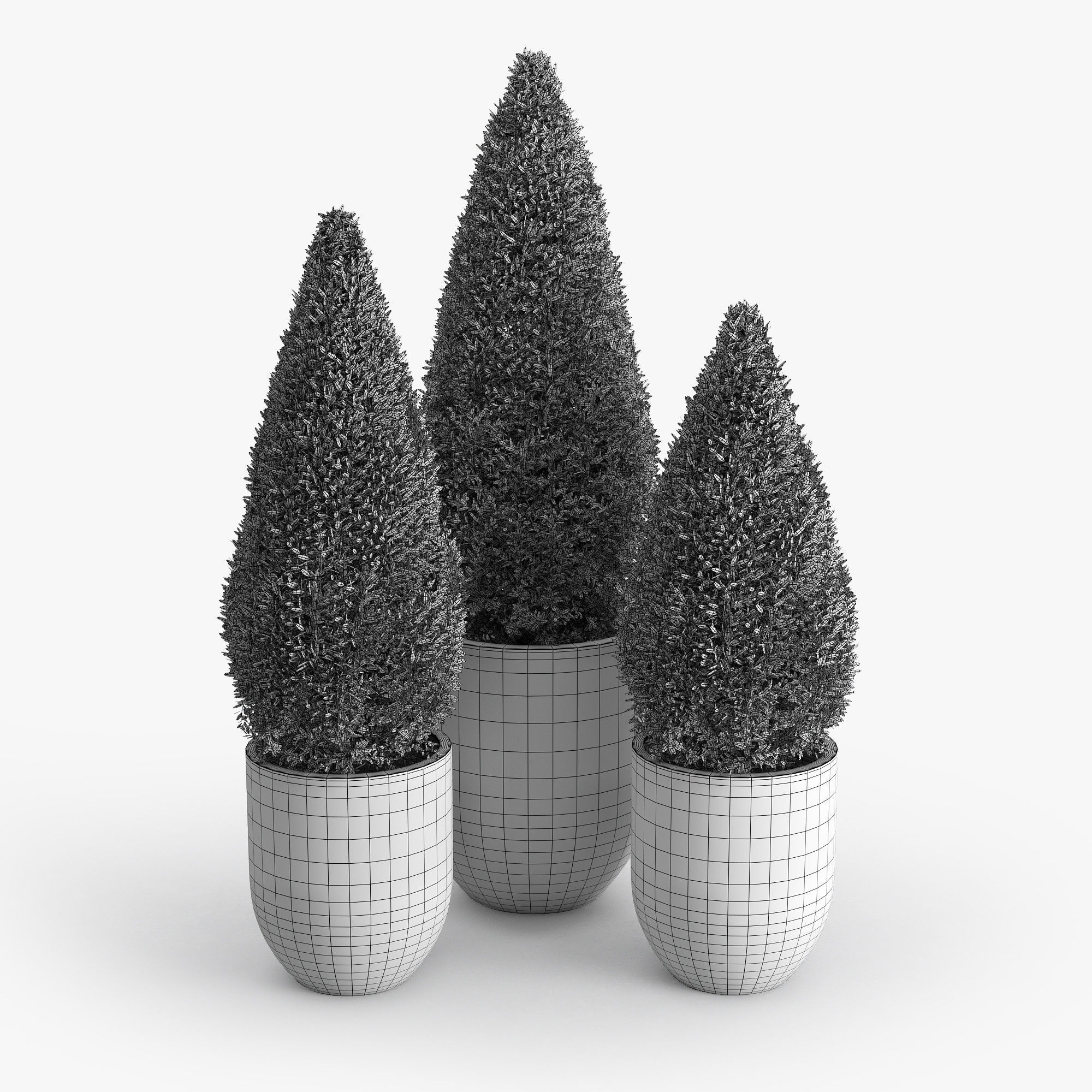 Concrete bush 3D model | CGTrader