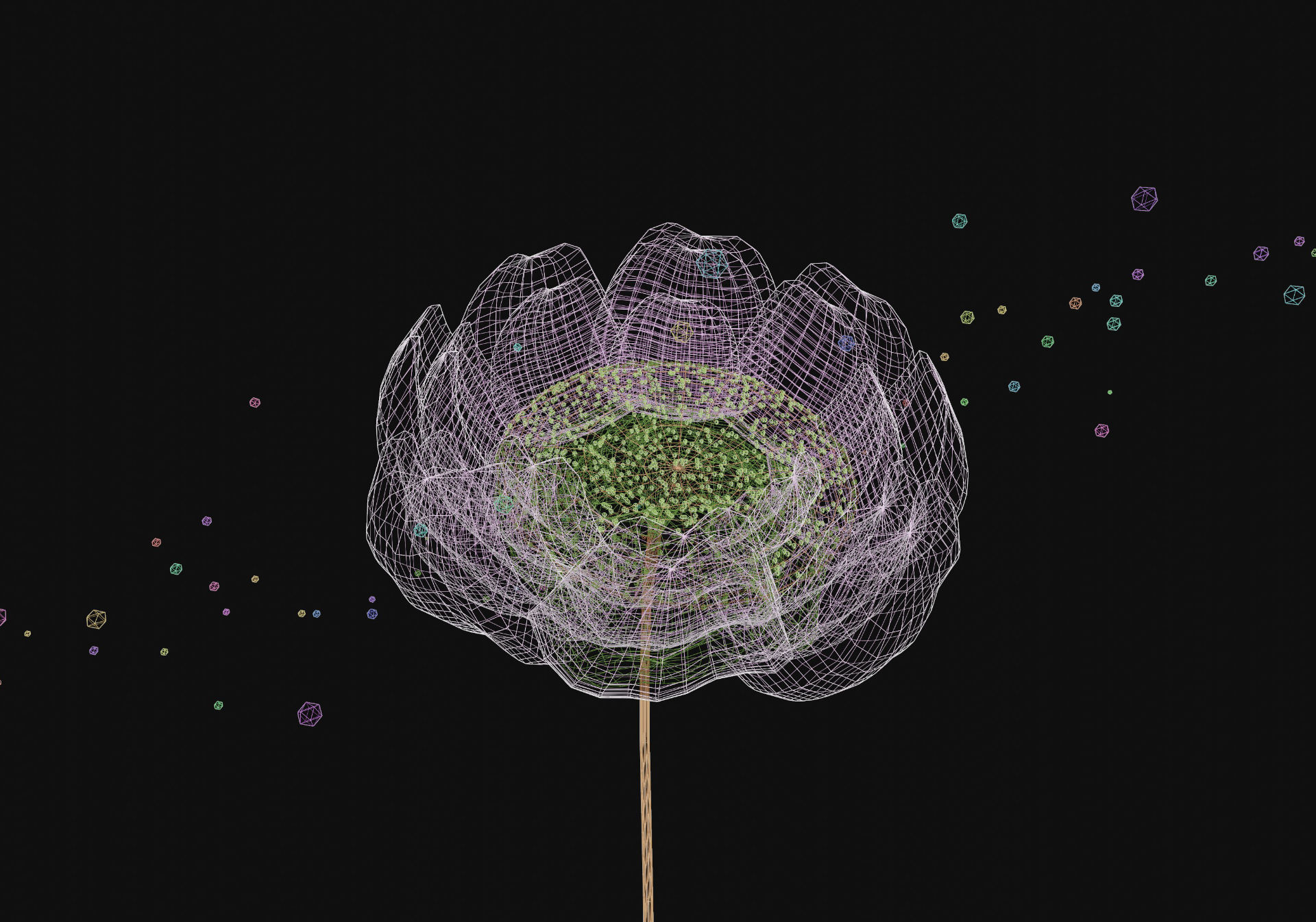 Flower Petal Leaves Lights 3D model | CGTrader