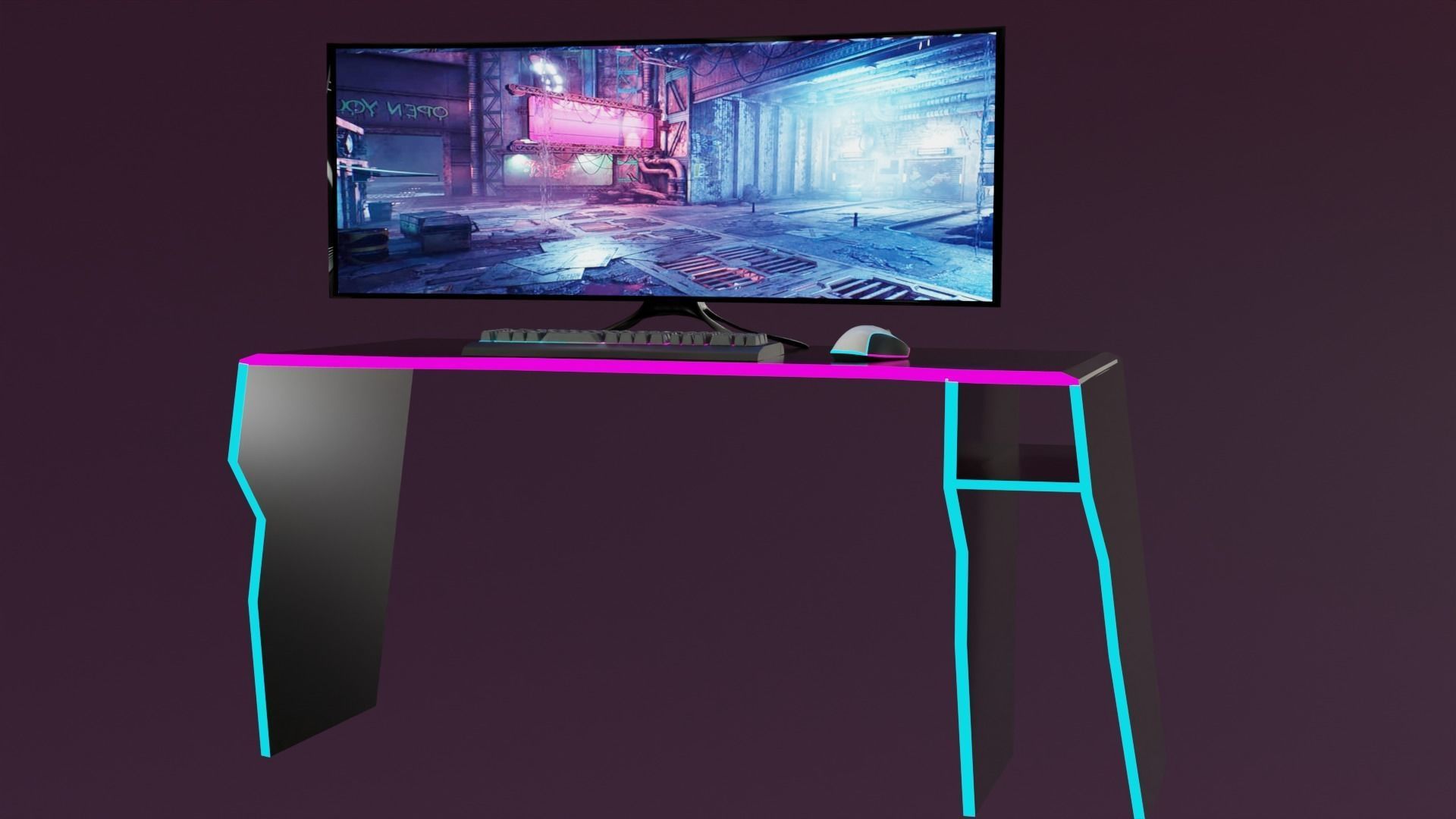 table office with display keyboard and mouse 3D model | CGTrader