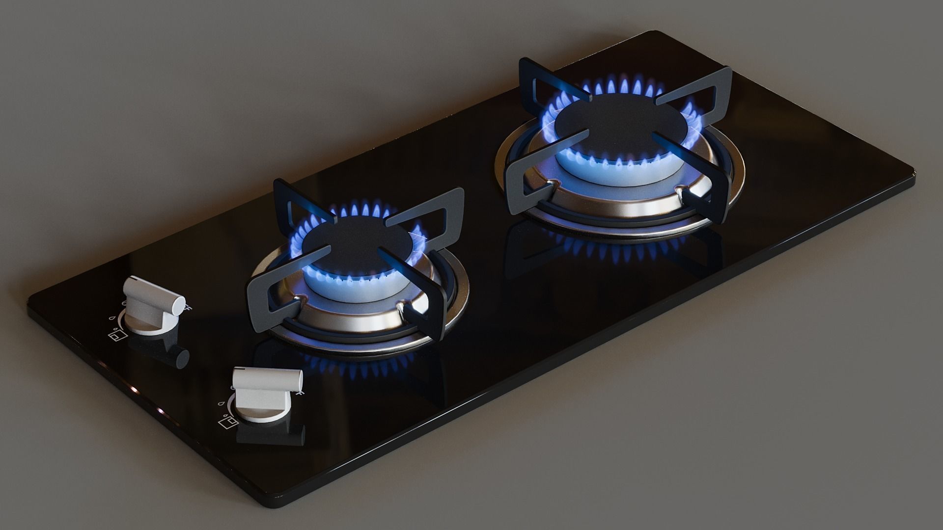 Gas Stove Cooktop 3D model animated | CGTrader