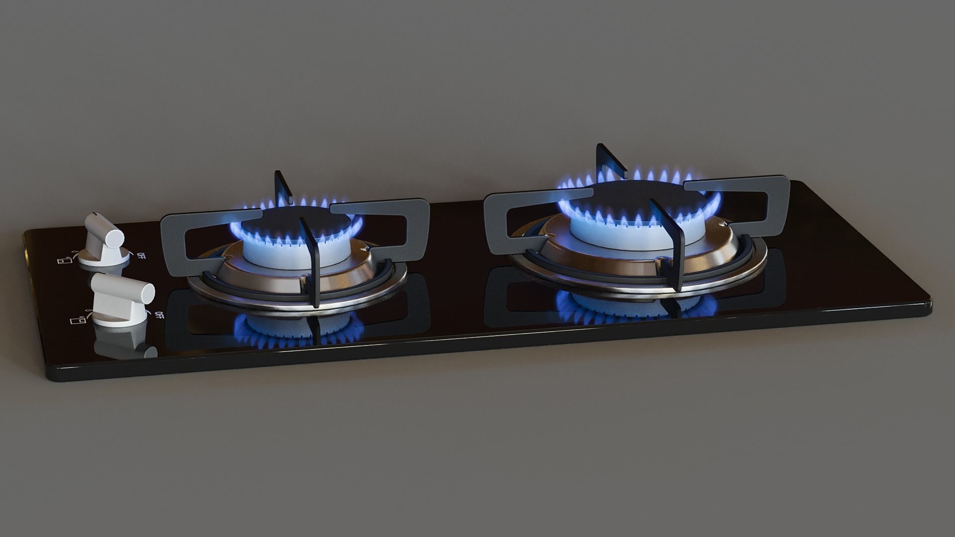 Gas Stove Cooktop 3D model animated | CGTrader