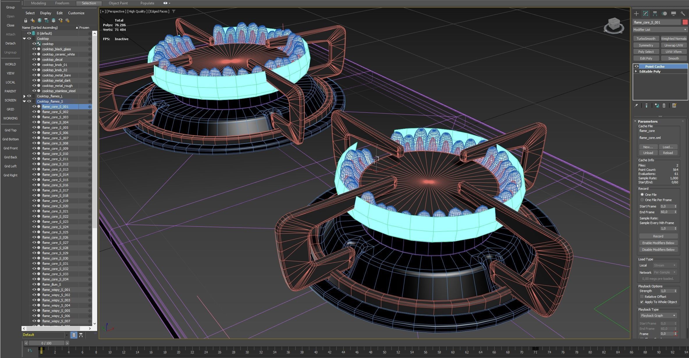 Gas Stove Cooktop 3D model animated | CGTrader