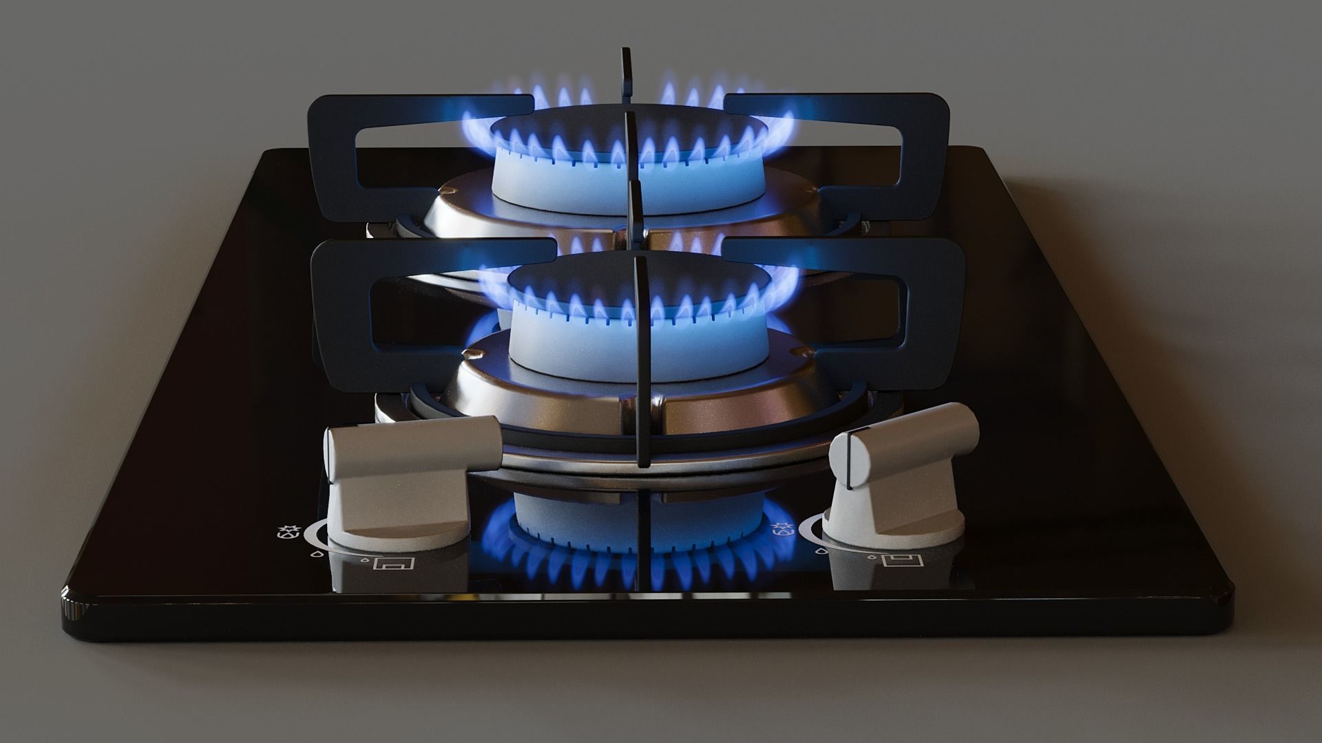 Gas Stove Cooktop 3D model animated | CGTrader
