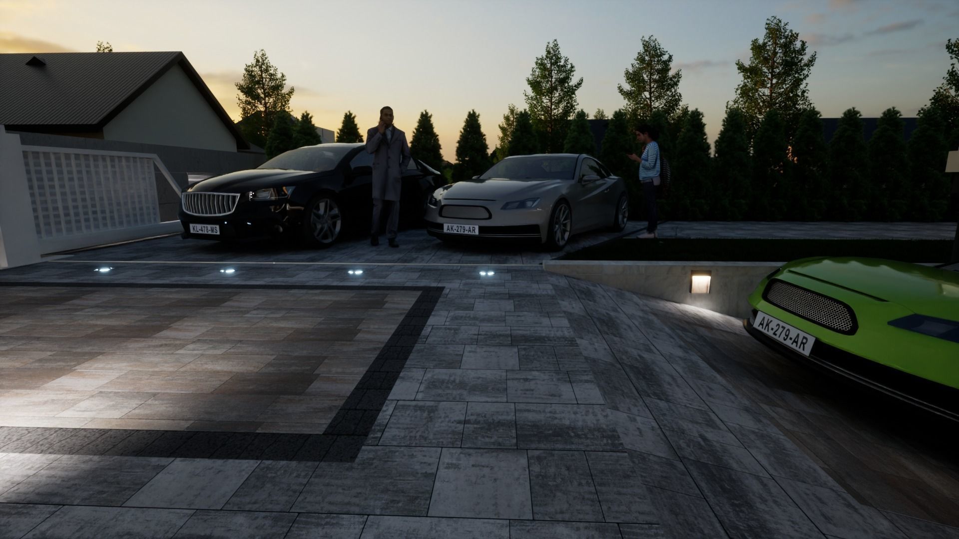 classic modern house with fence archicad and twinmotion file 3D model ...