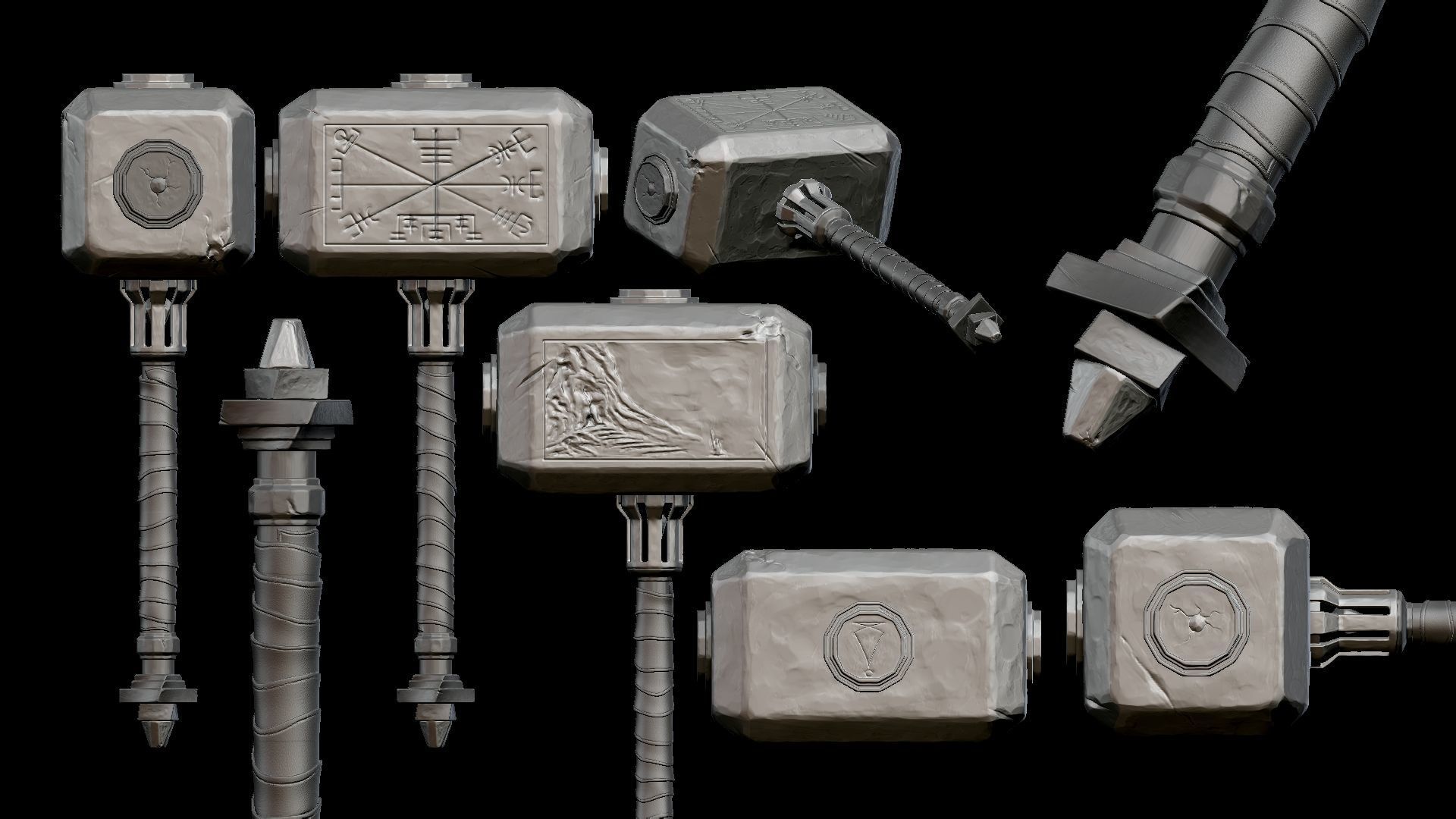 Mjolnir Hammer Weapon model 01 3D model | CGTrader