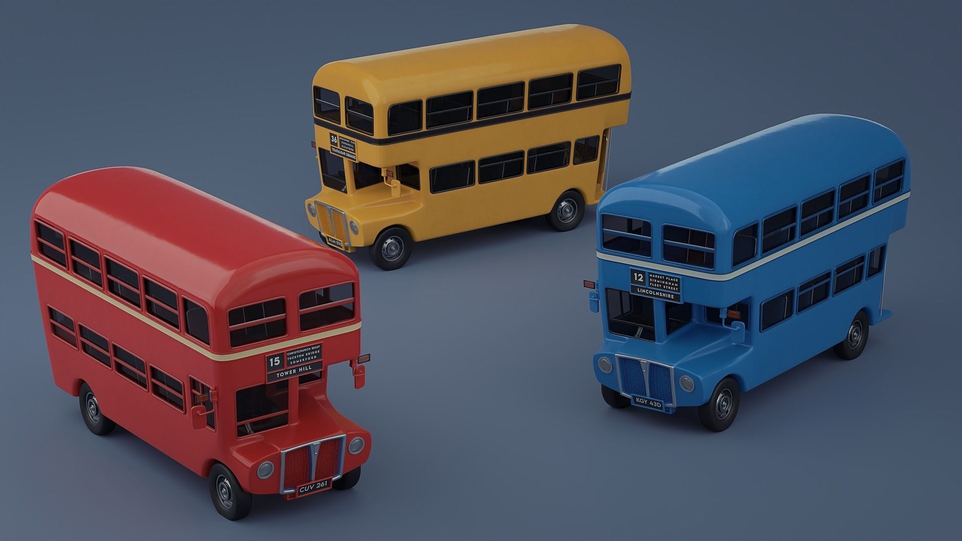 Stylized Double Decker Bus 3D model | CGTrader