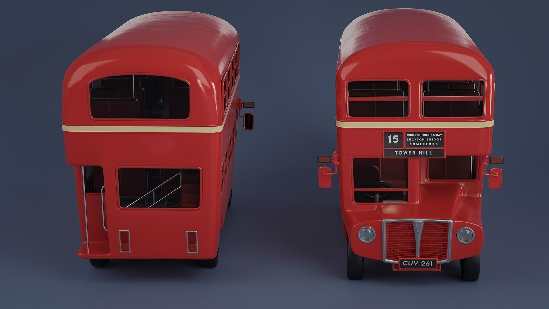 Stylized Double Decker Bus 3D model | CGTrader
