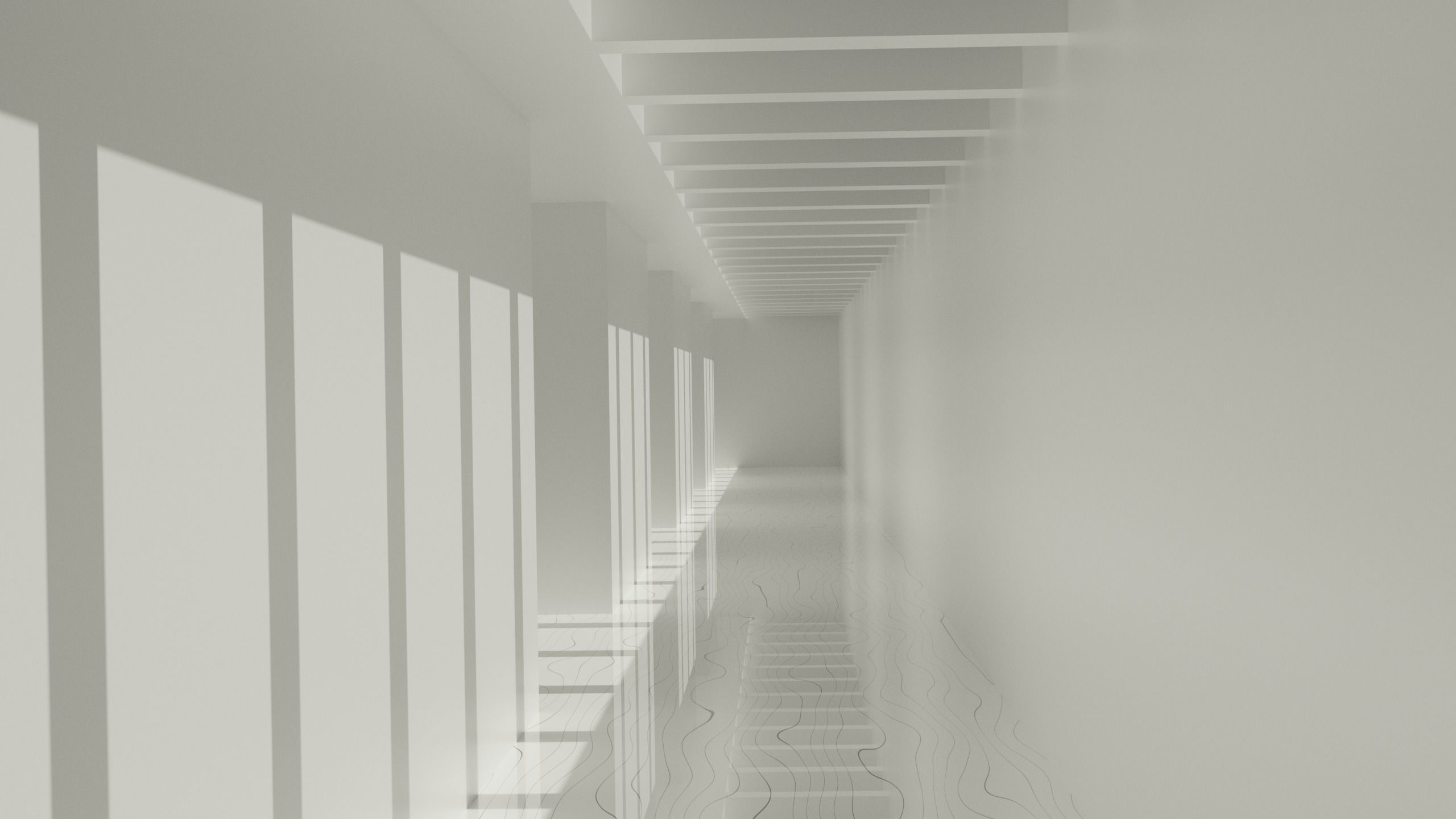 Minimalistic hallway 3D model - low poly free VR / AR / low-poly 3D ...