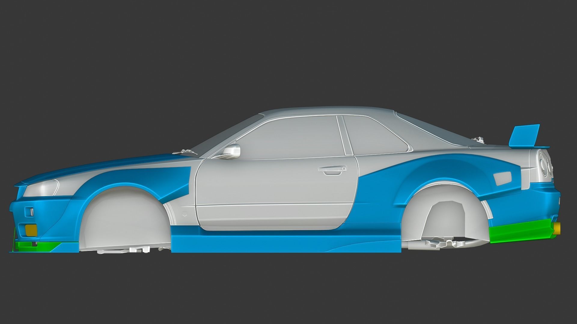 3D model NISSAN R34 BRADBUILDS VR / AR / low-poly | CGTrader