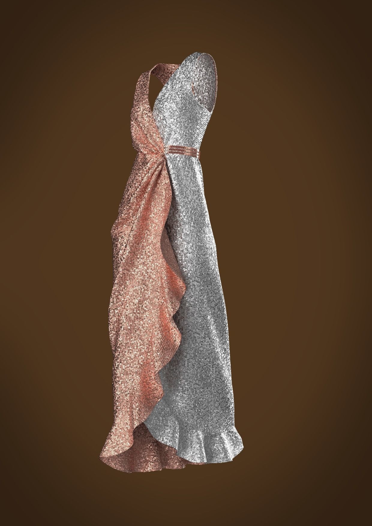Sequin wrap dress women 3D model | CGTrader