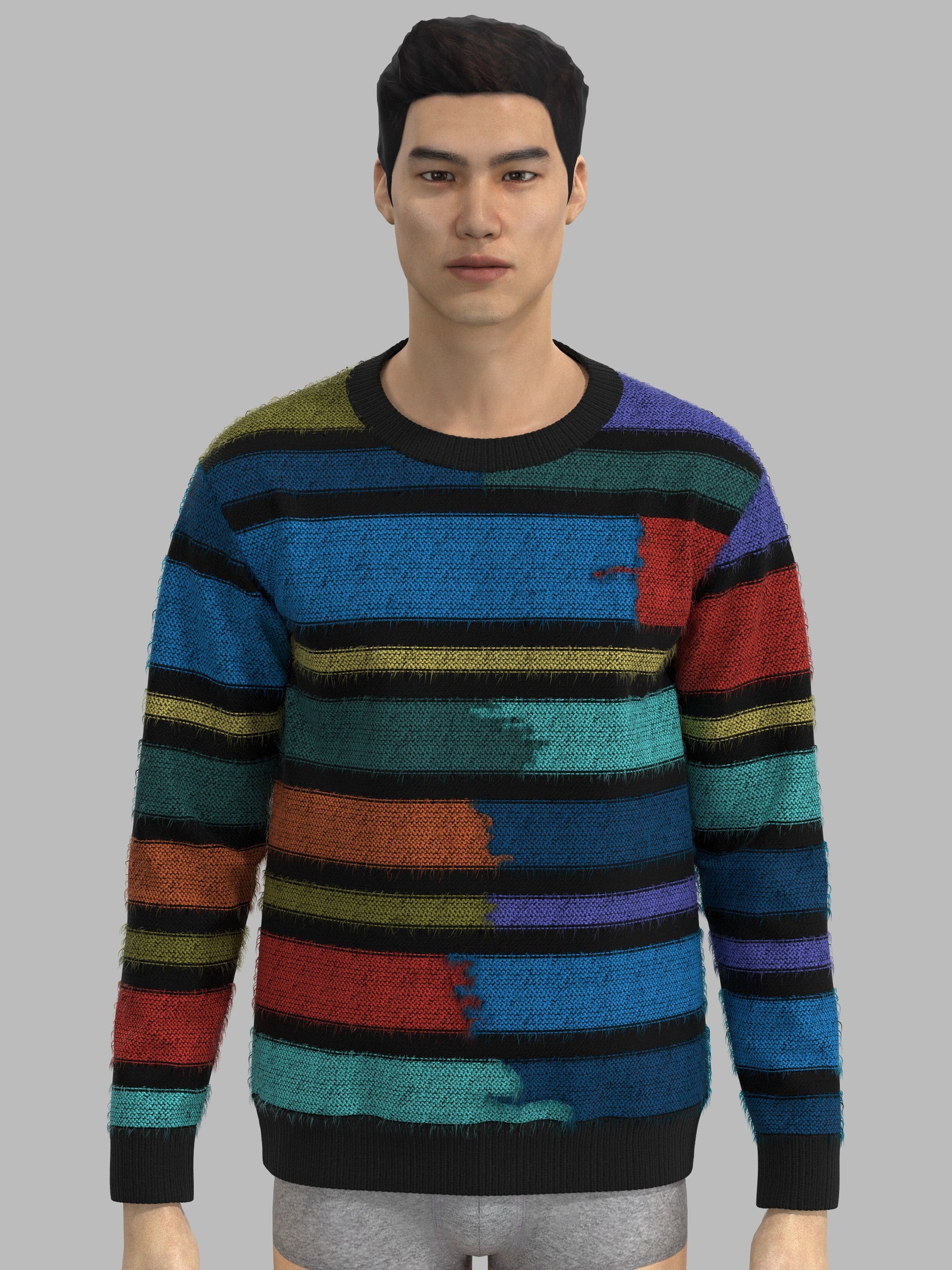 Mens Colorful Sweater 3D model | CGTrader
