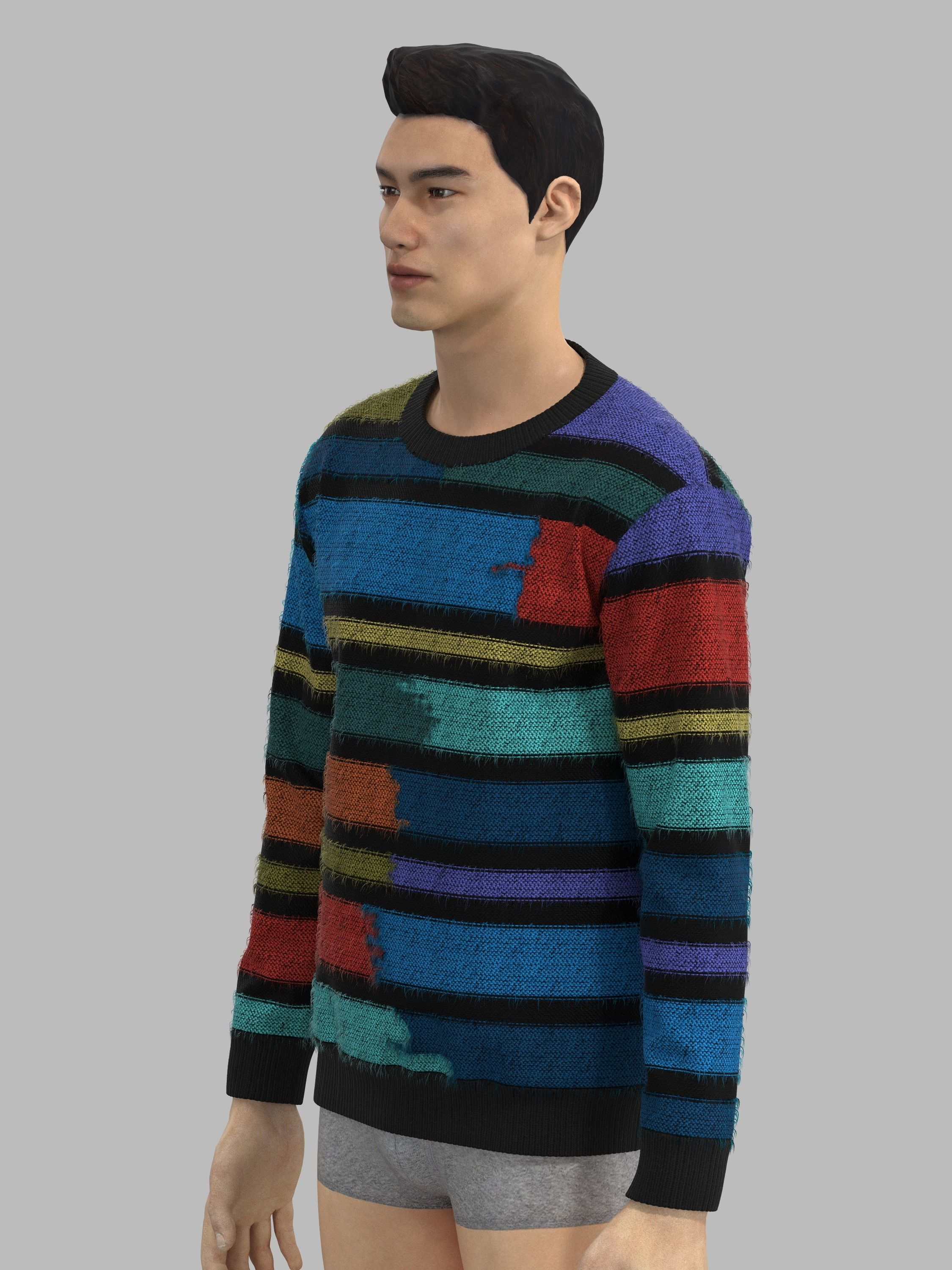 Mens Colorful Sweater 3D model | CGTrader