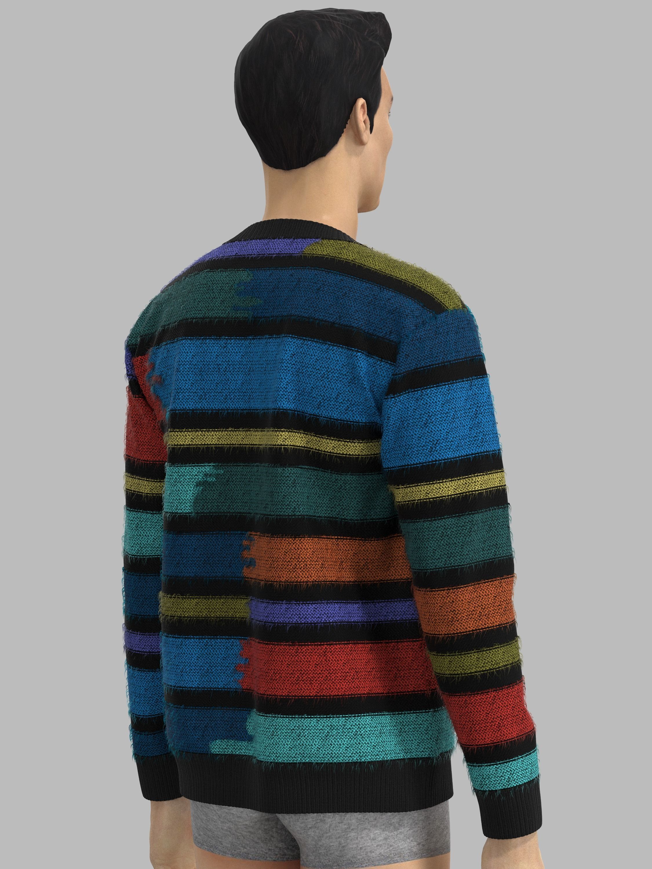 Mens Colorful Sweater 3D model | CGTrader