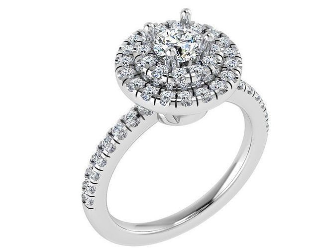 2-Row bright diamond ring 3029 3D print model 3D model 3D printable ...
