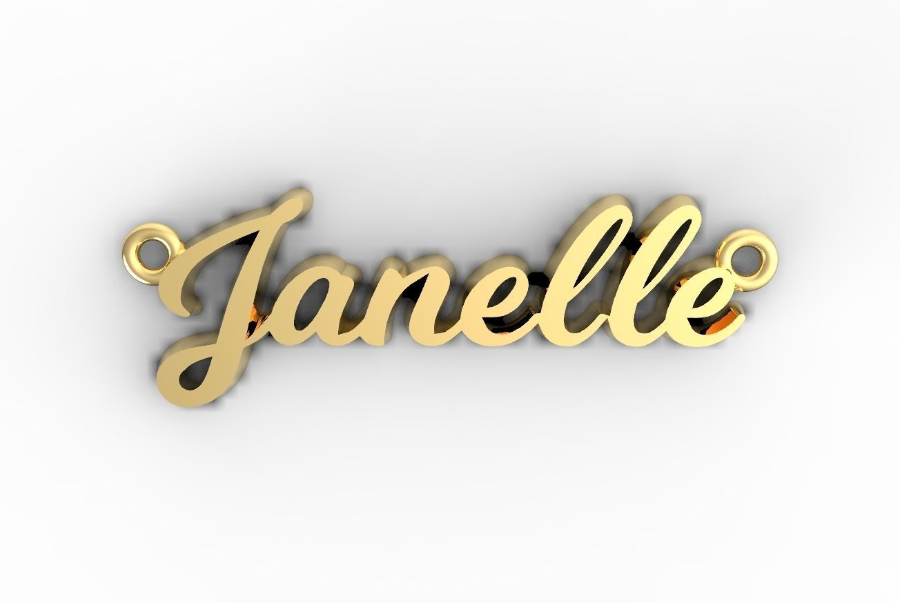 Janelle name plate 3D model 3D printable | CGTrader