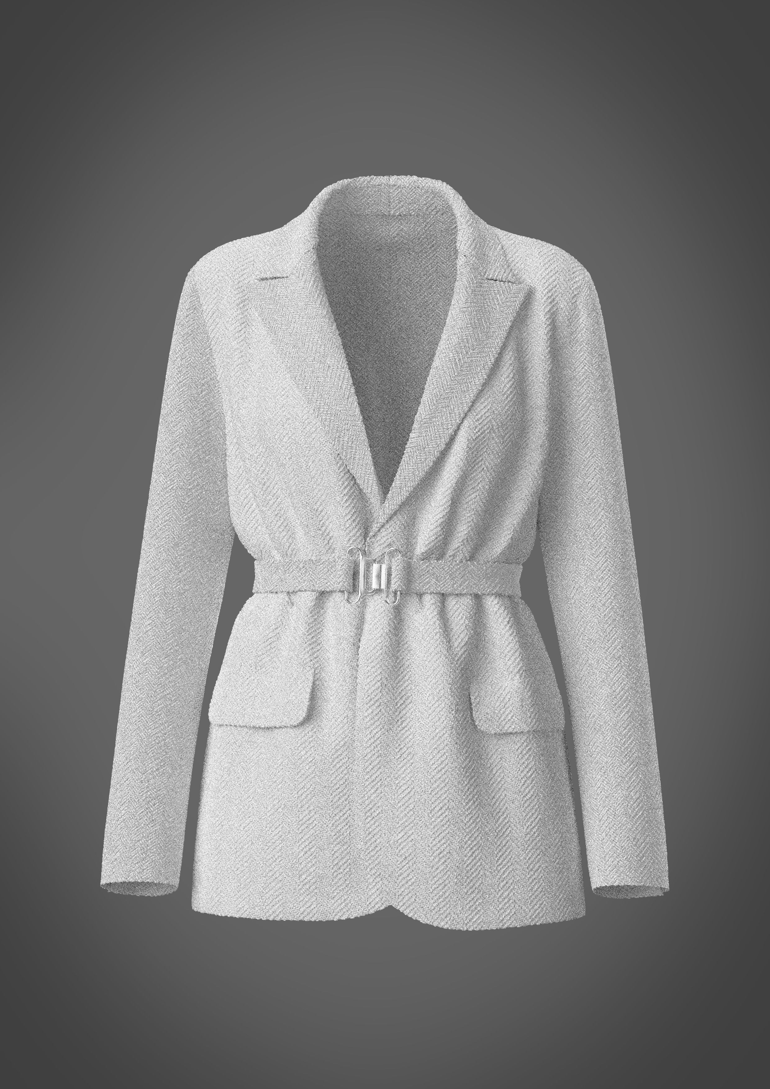 Belted blazer women 3D model | CGTrader