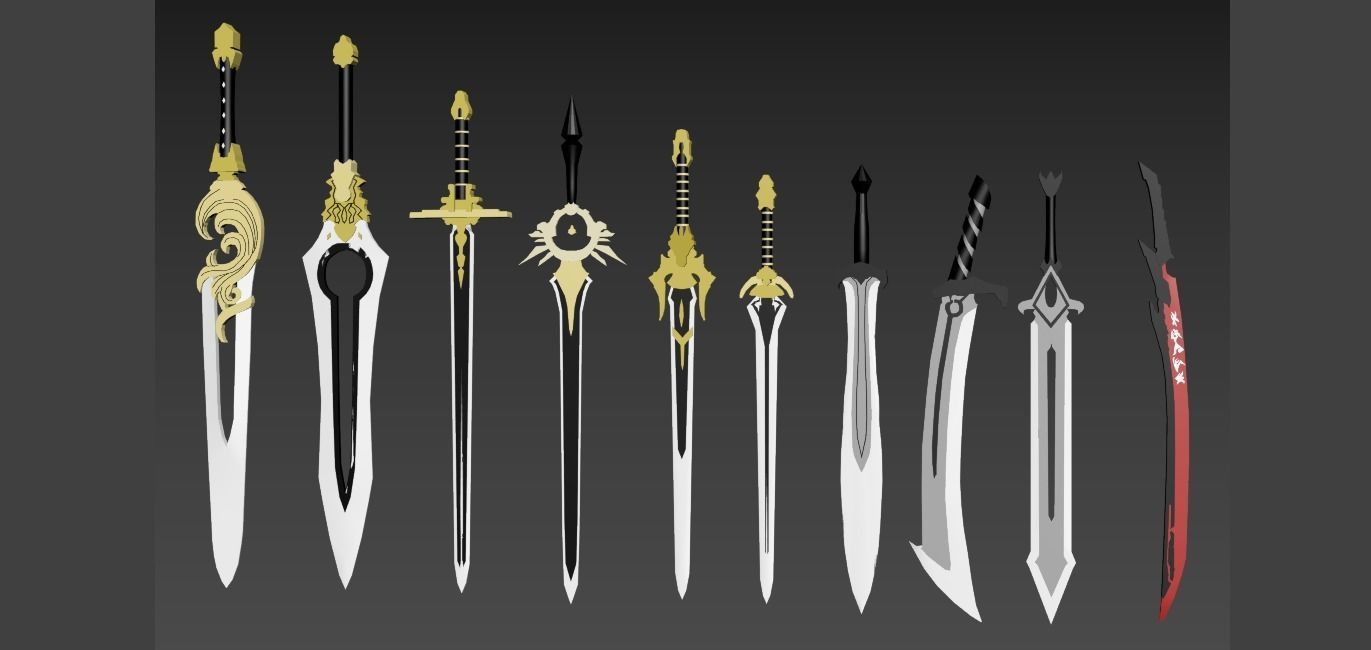 3D model 10 Stylized Swords VR / AR / low-poly | CGTrader