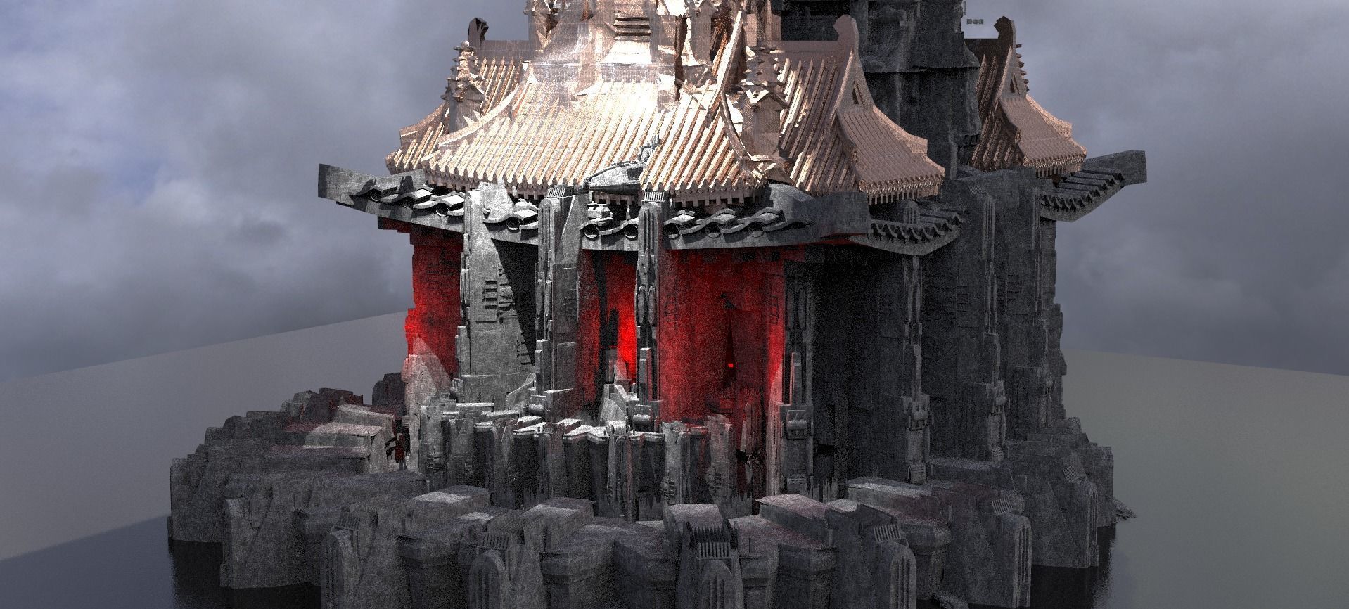 Sci-Fi dark Cyberpunk Shogun Kit bash 3D model | CGTrader