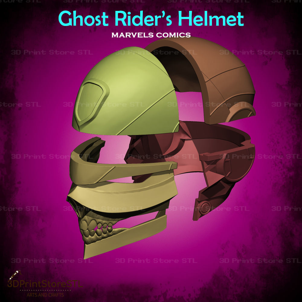 Ghost Rider Helmet Cosplay Marvels Midnight Suns - STL File 3D model 3D ...