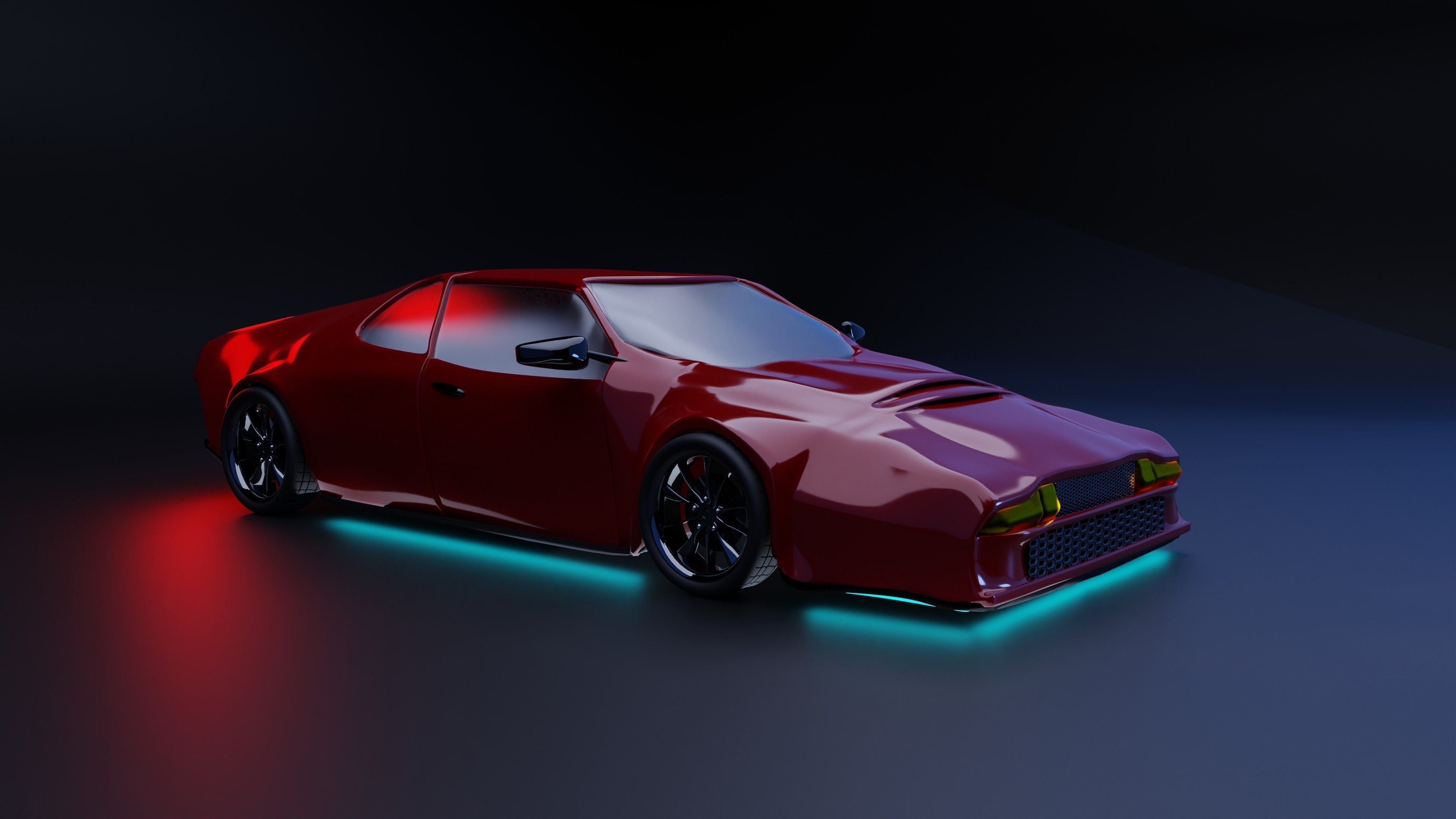 Sportscar retro vintage 80s 3D model rigged | CGTrader