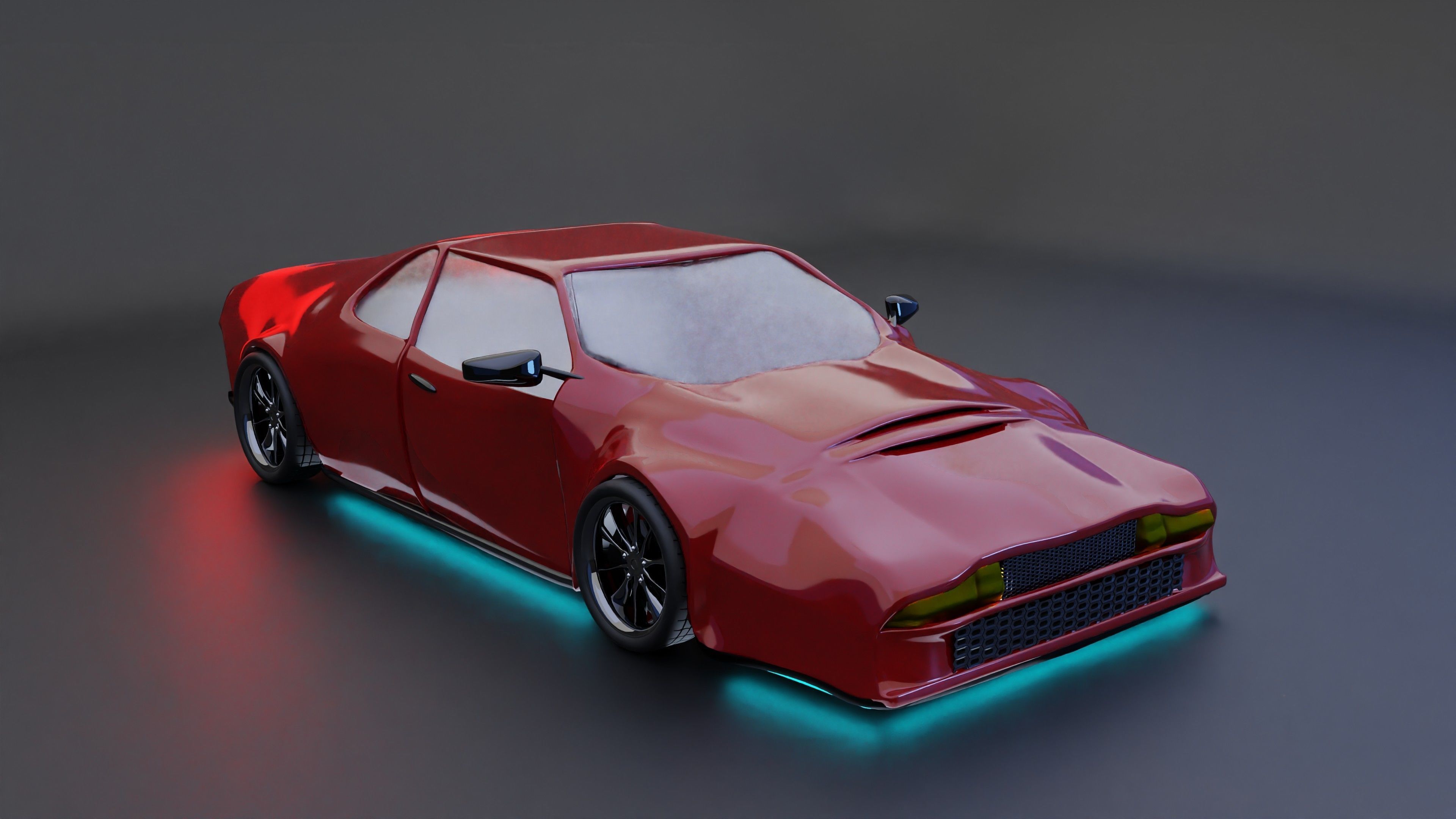 Sportscar retro vintage 80s 3D model rigged | CGTrader