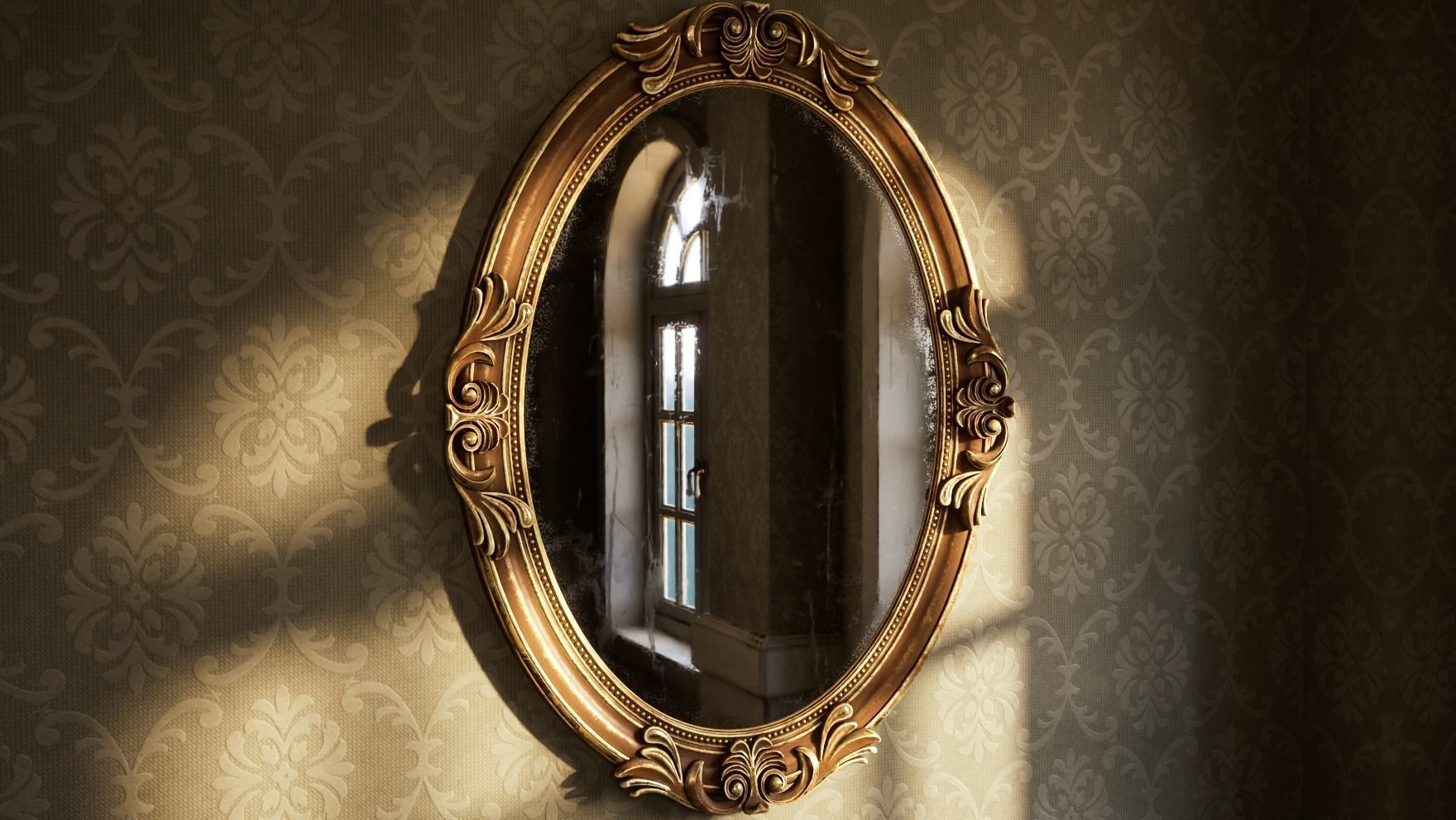3D model Antique Mirror - Picture Frame VR / AR / low-poly | CGTrader
