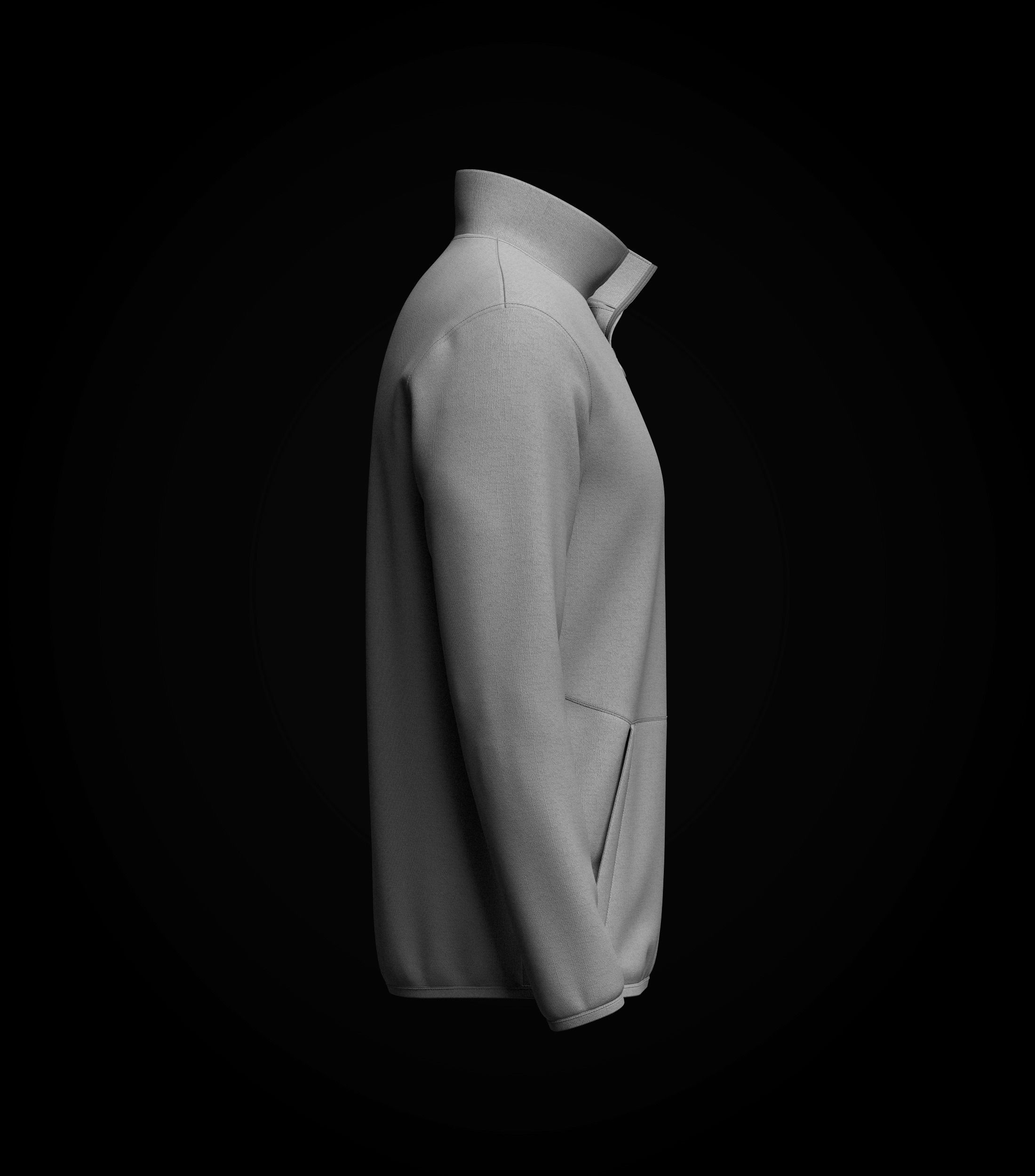 Stand Collar Knit Jacket 3D model | CGTrader