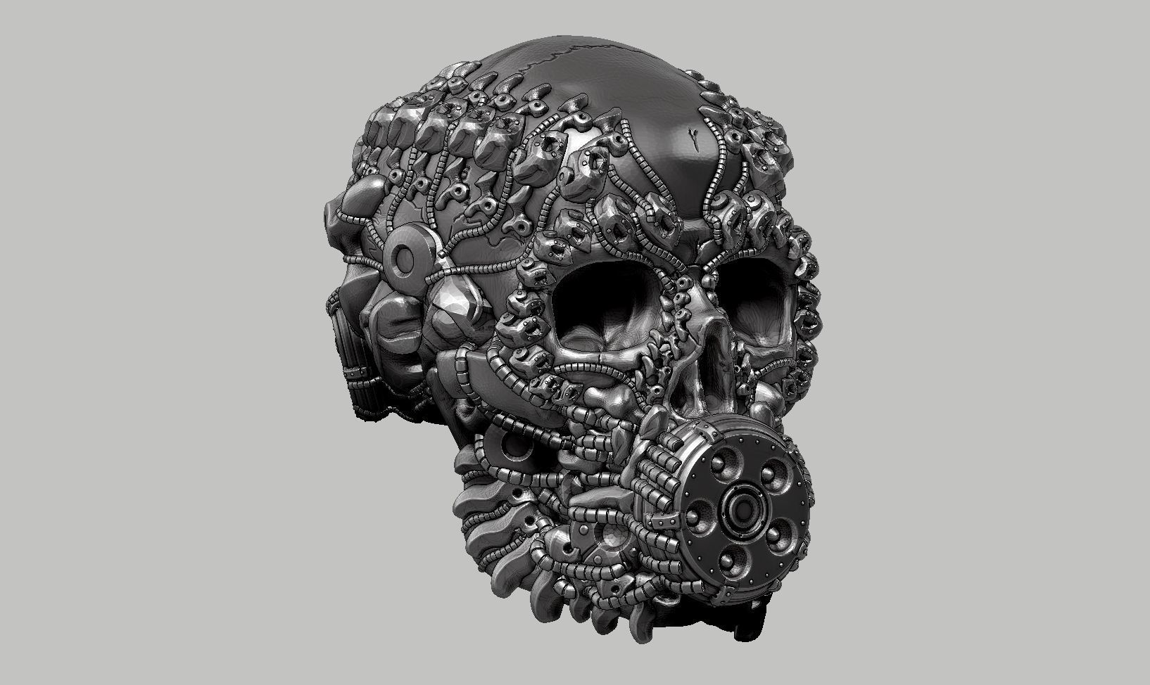 skull robot head a31 3D model 3D printable | CGTrader