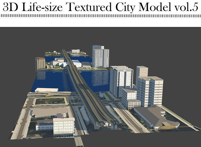 3D model 3D Lifesize Textured City Model vol 5 VR / AR / low-poly ...