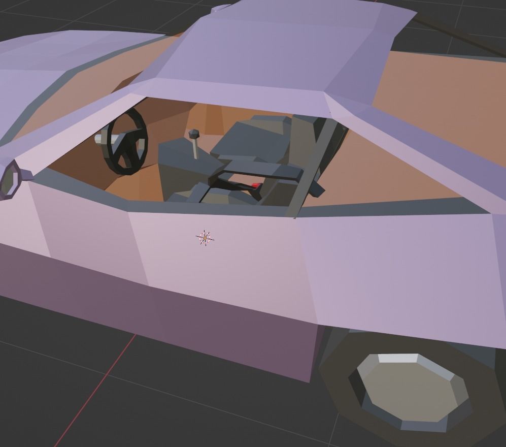 3D model Low-poly Car with interior VR / AR / low-poly | CGTrader