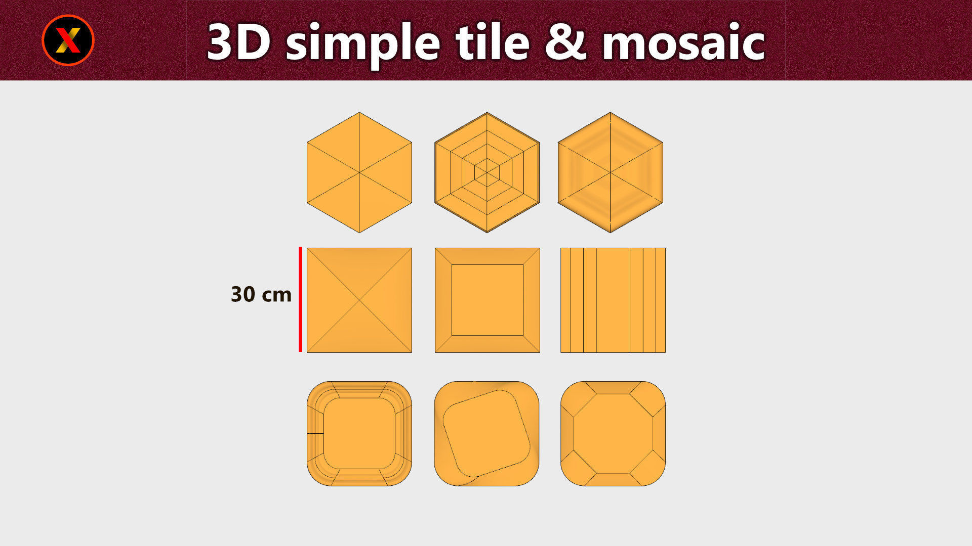 simple 3d tile free 3D model 3D printable | CGTrader