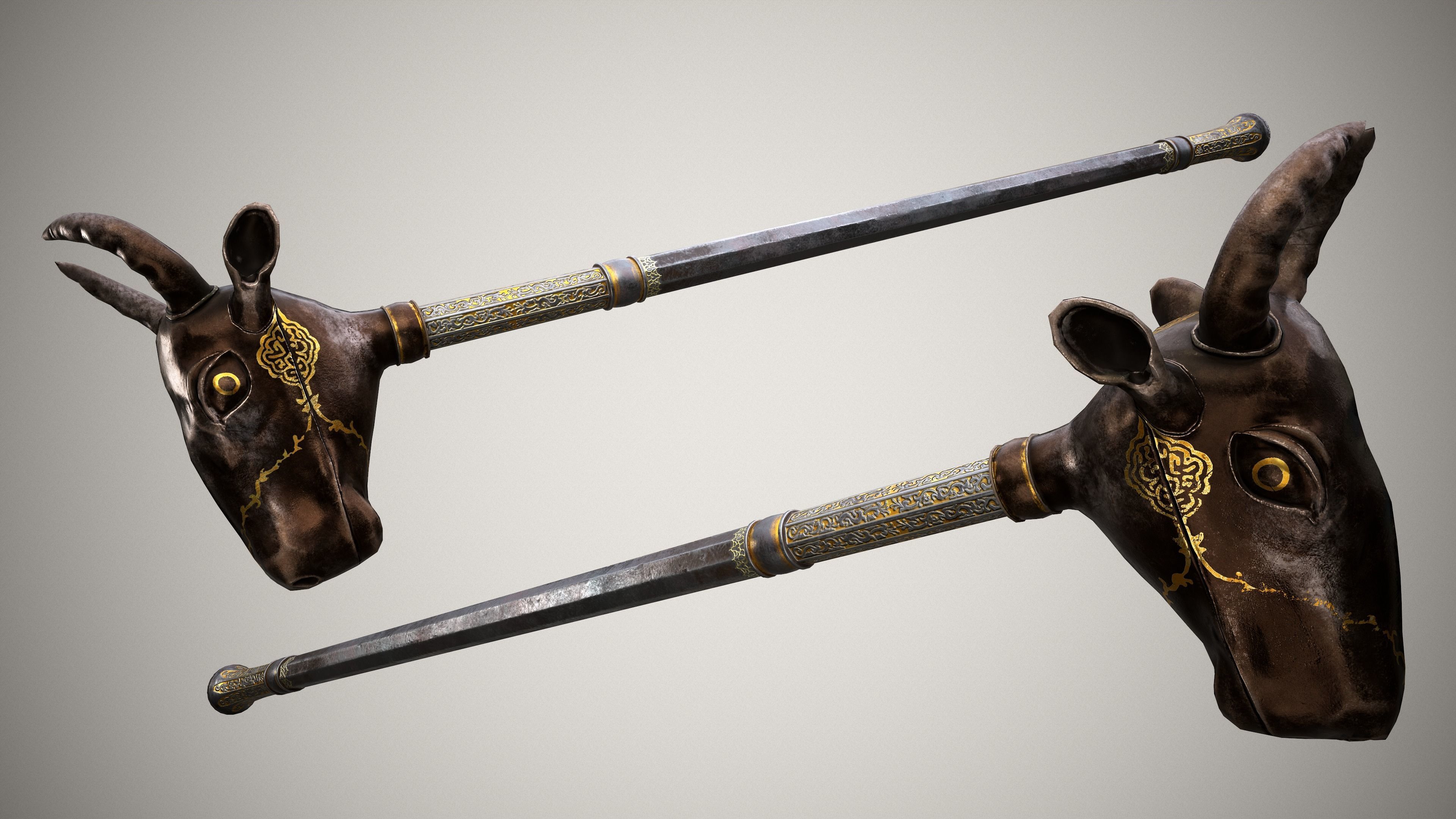 3D model Ox-Head Mace VR / AR / low-poly | CGTrader