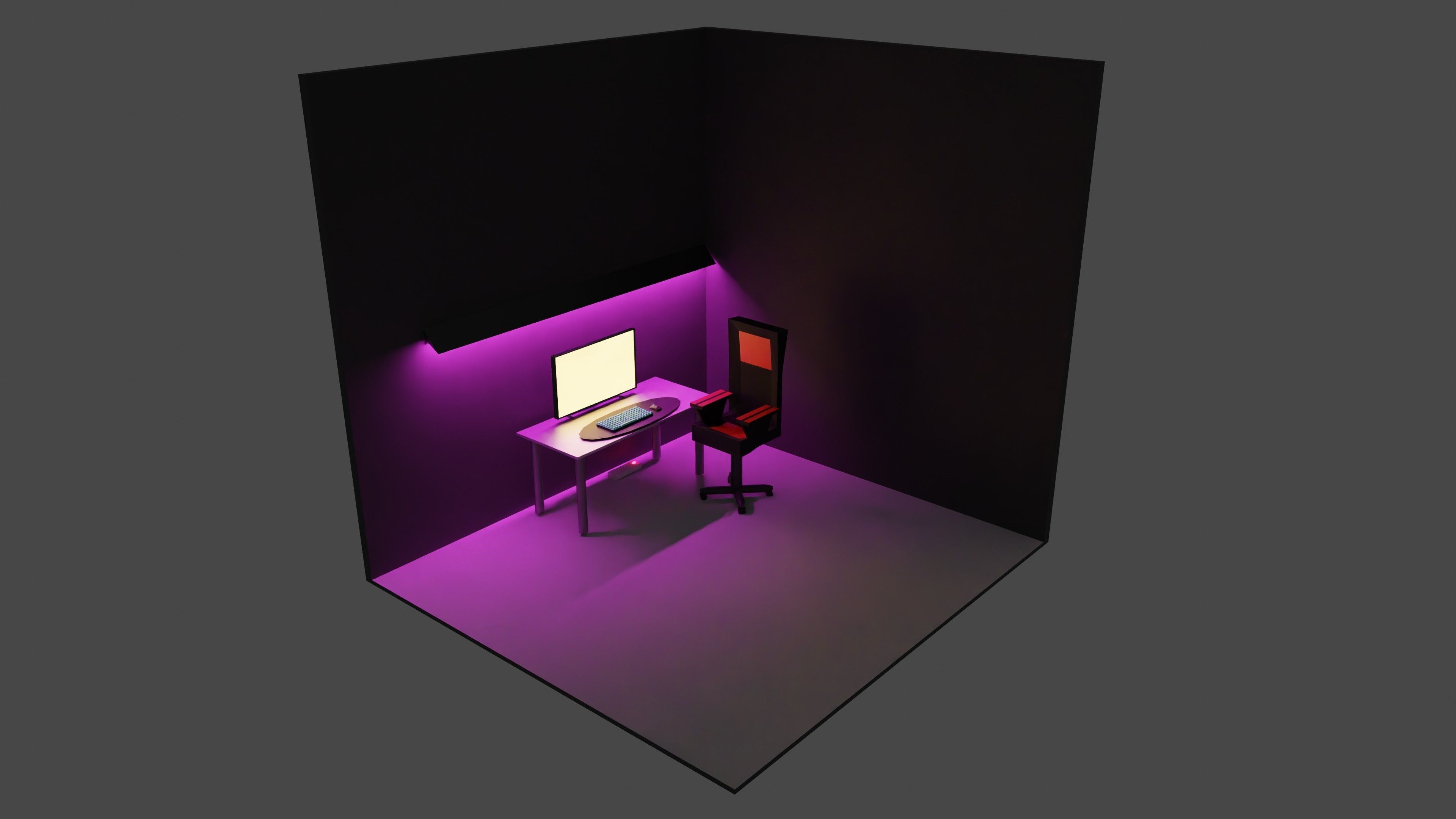 Gaming room low poly 3D model | CGTrader