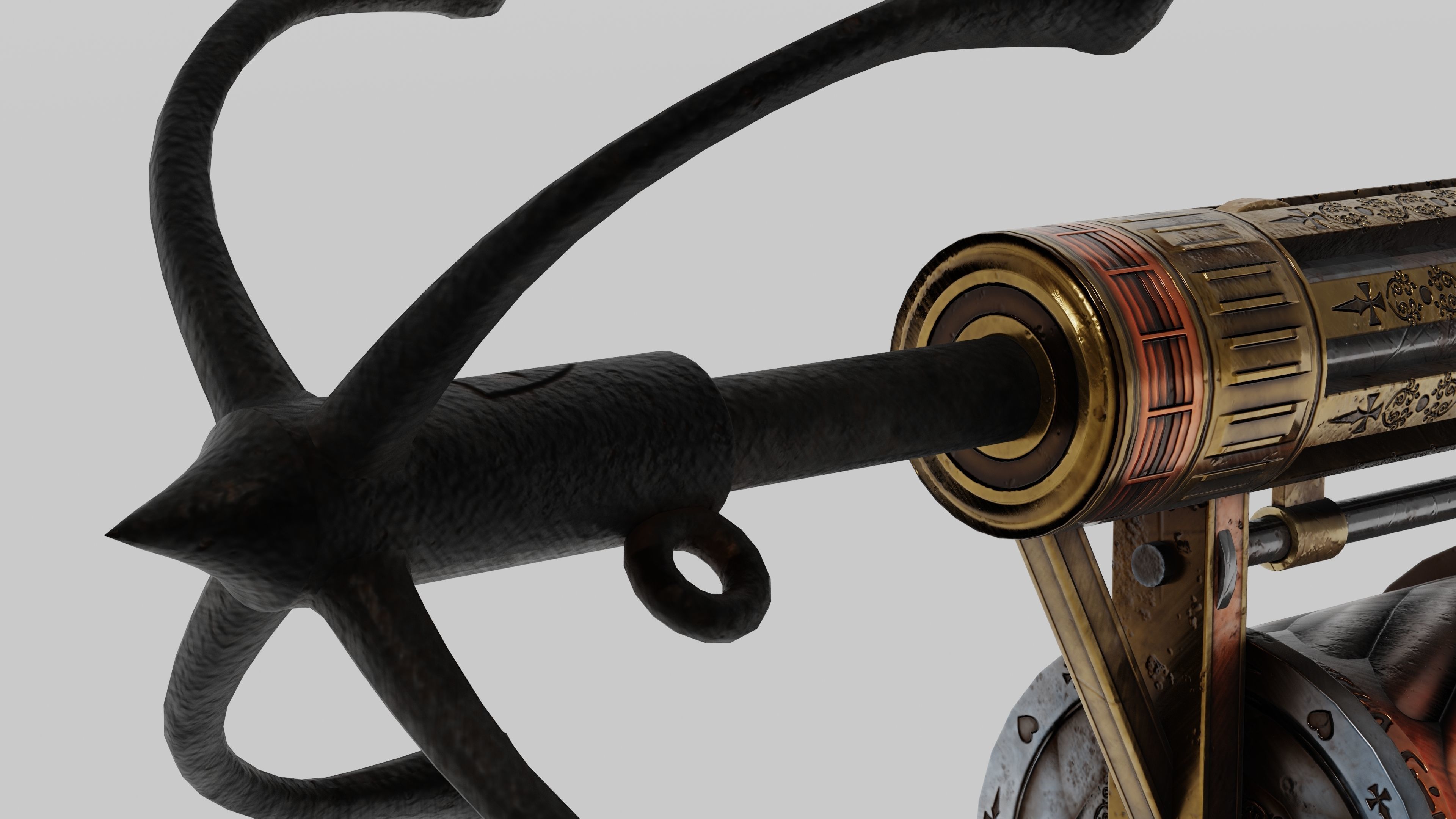 3D model OB 00 03 vampire hunter auxiliary pistol with grappling hook ...