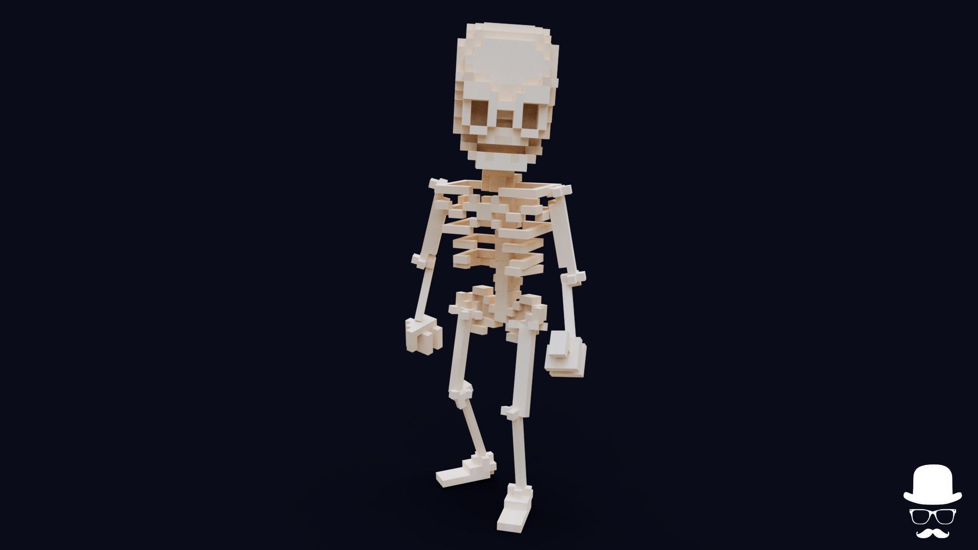 3D model Sceleton Character - 3D Voxel Model VR / AR / low-poly | CGTrader