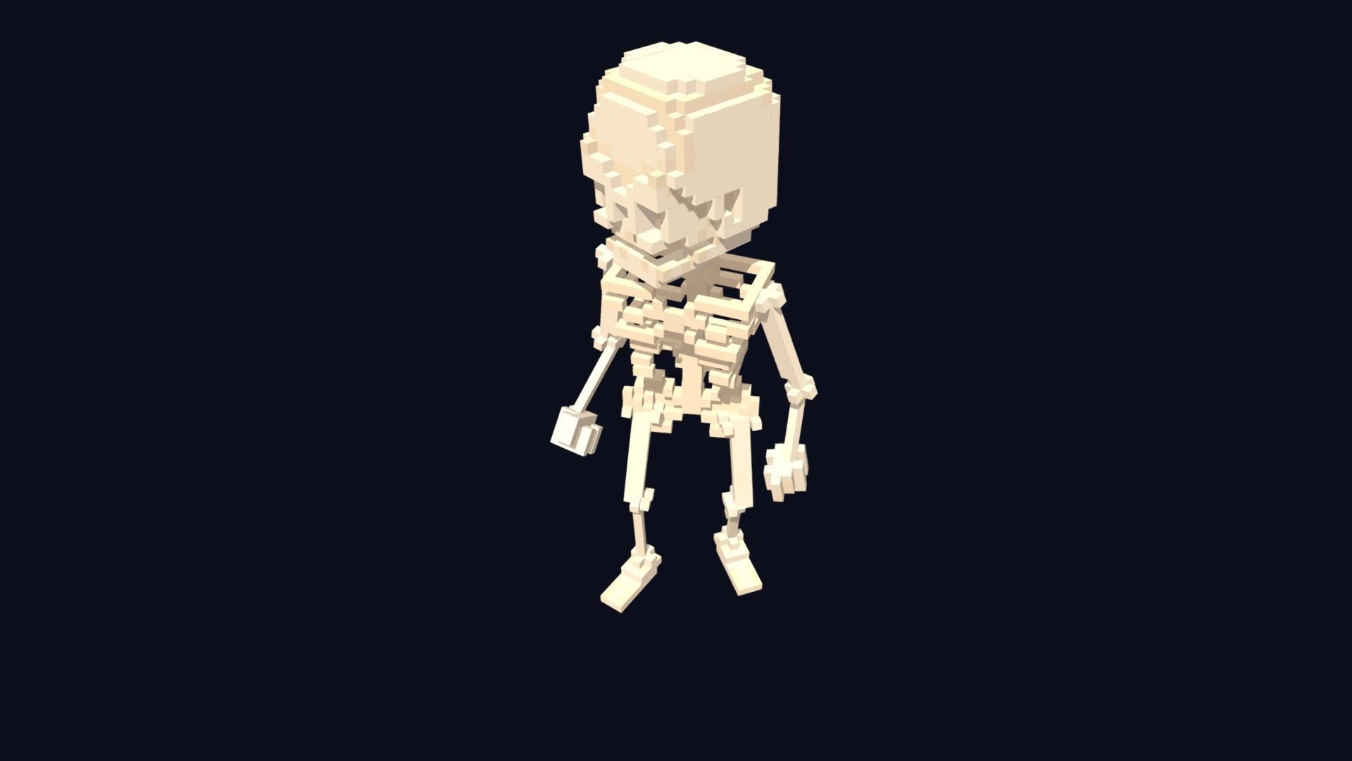 3D model Sceleton Character - 3D Voxel Model VR / AR / low-poly | CGTrader