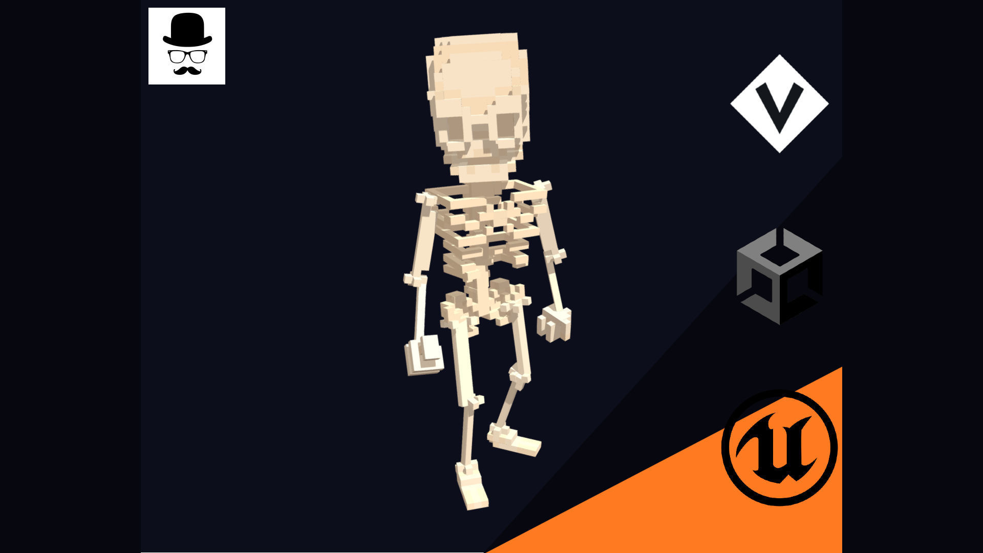 3D model Sceleton Character - 3D Voxel Model VR / AR / low-poly | CGTrader
