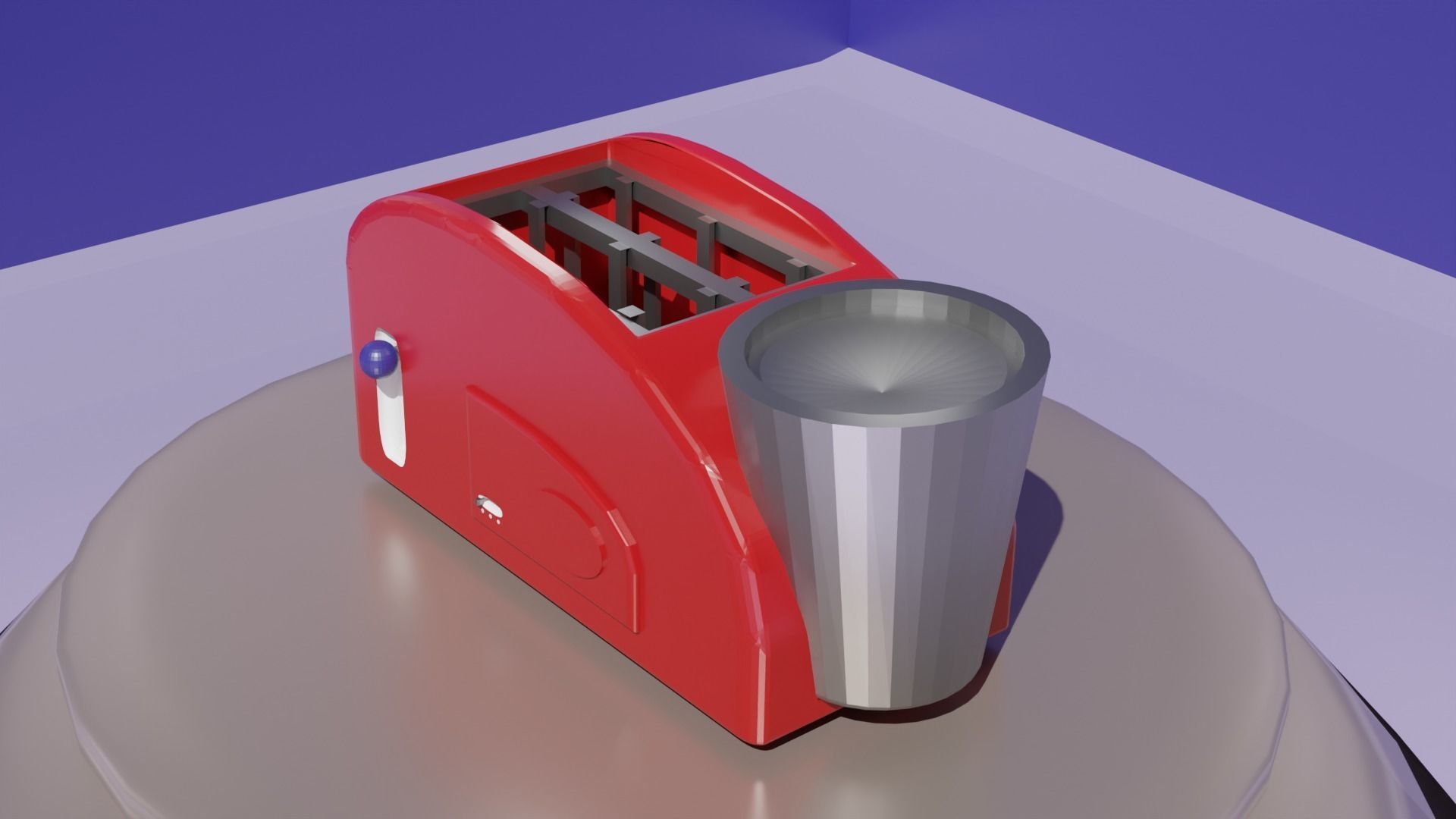 Red modern toaster 3D model | CGTrader