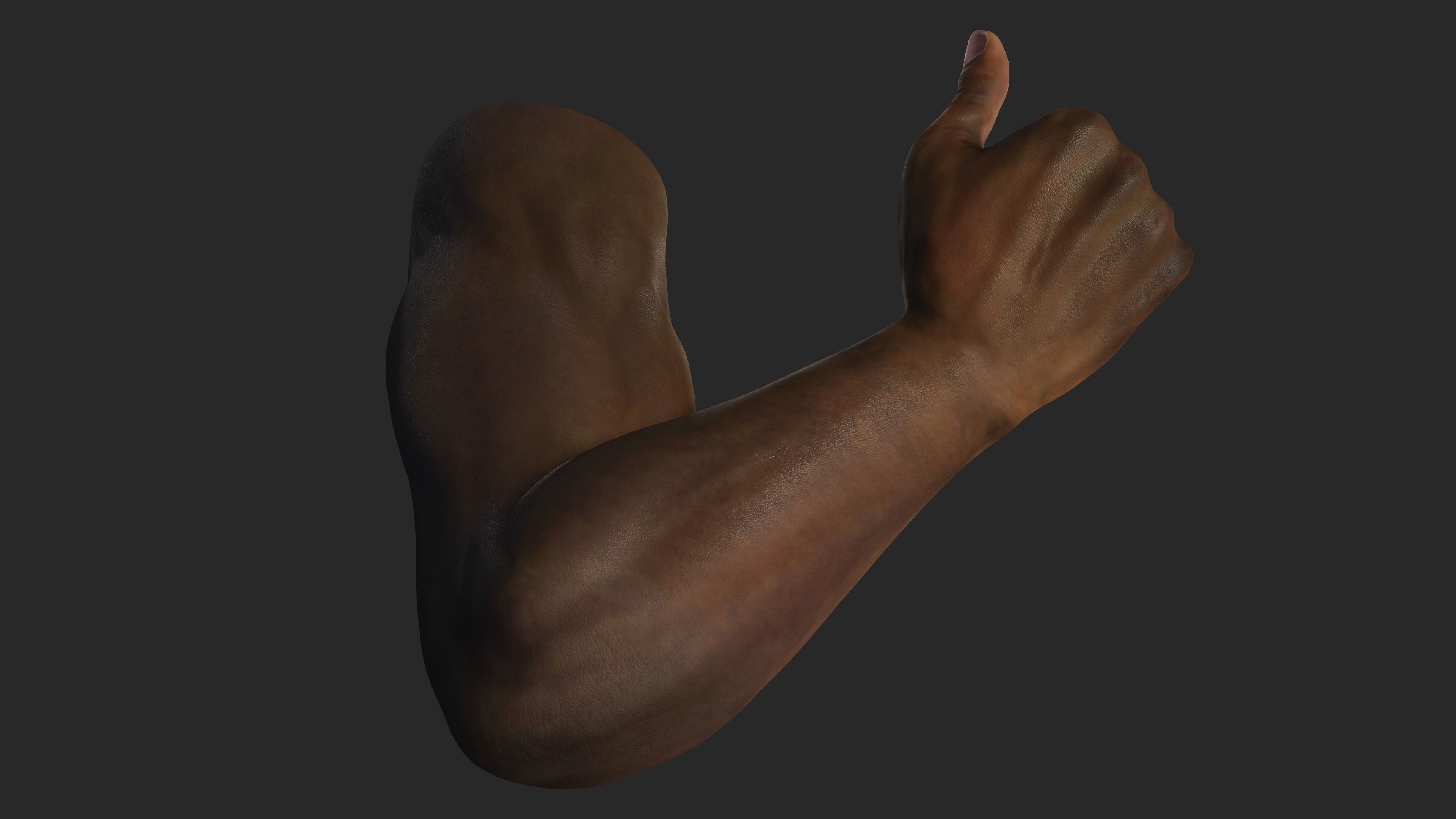3D model Black Realistic Hands left and right hand with 5 LODs VR / AR ...