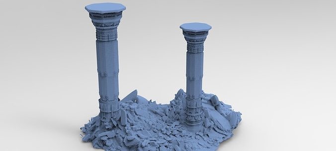 Dantes Underworld Stone rock pillars 3D model | CGTrader