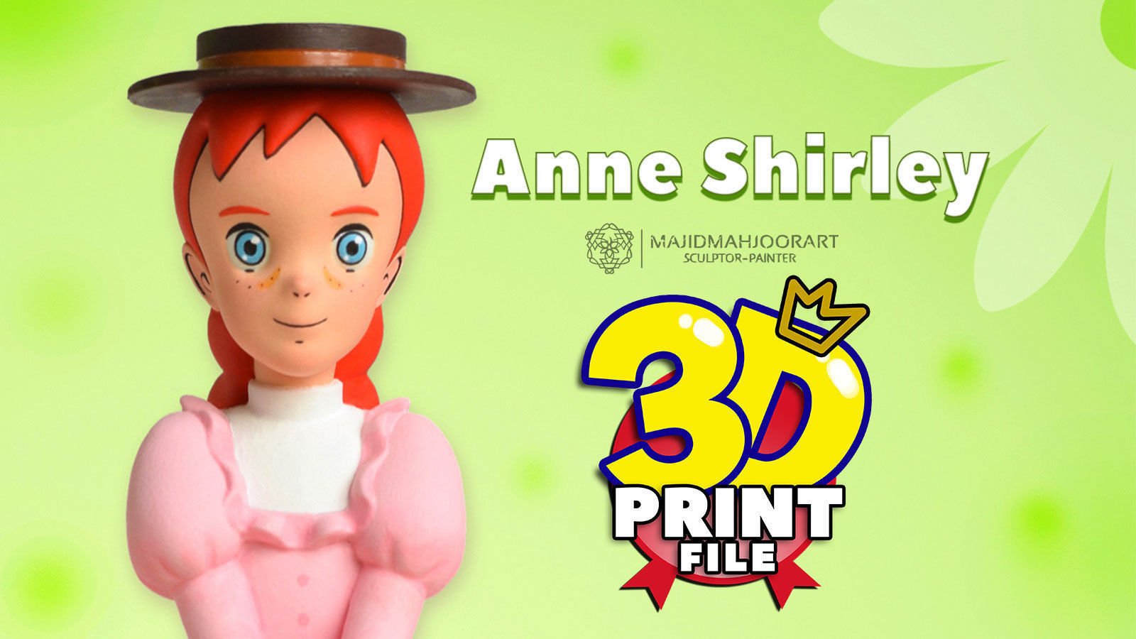 Anne Shirley 3D Model-Ready for 3D print with uv and texture 3D model ...